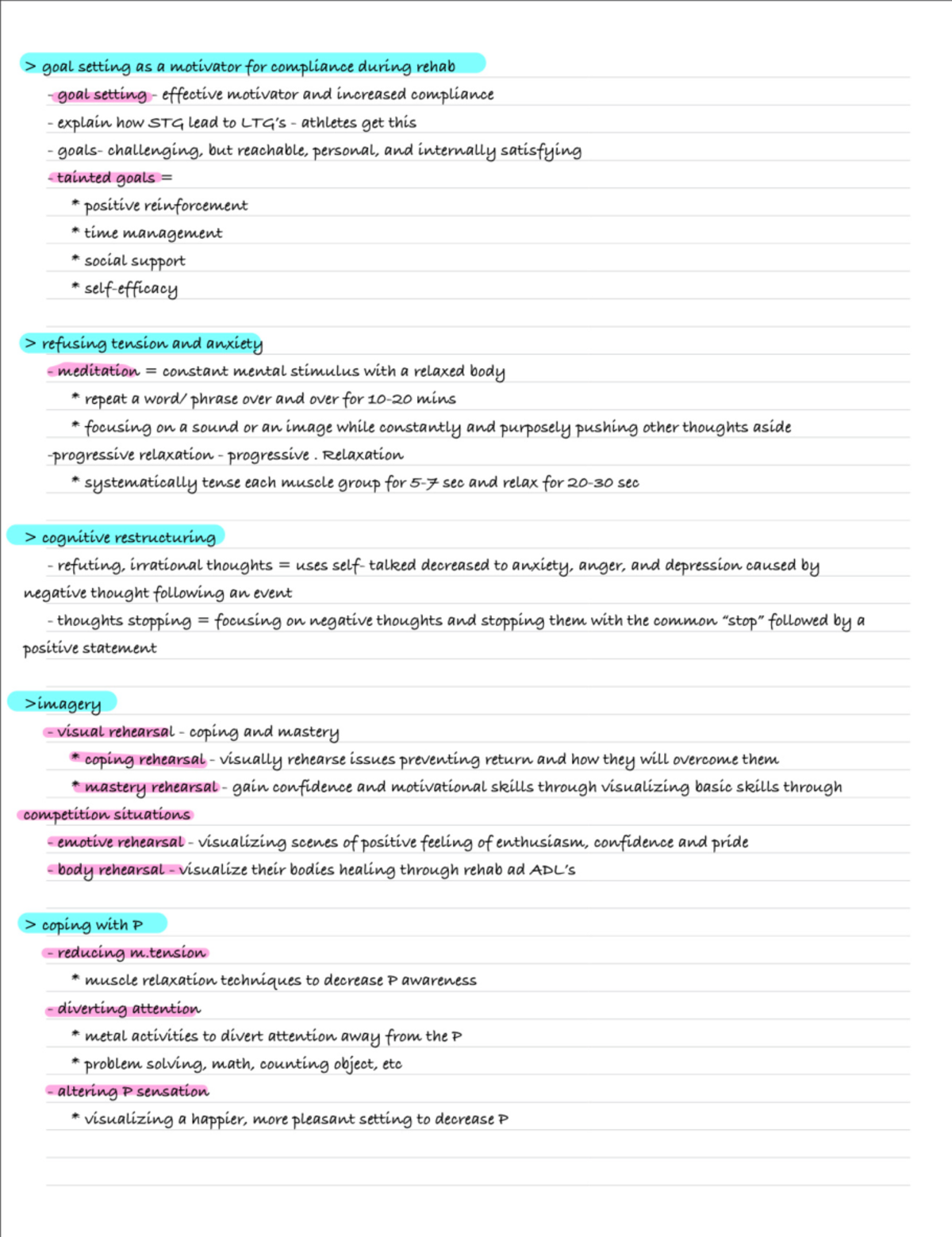3 - This page of notes include goal setting as a motivator for ...