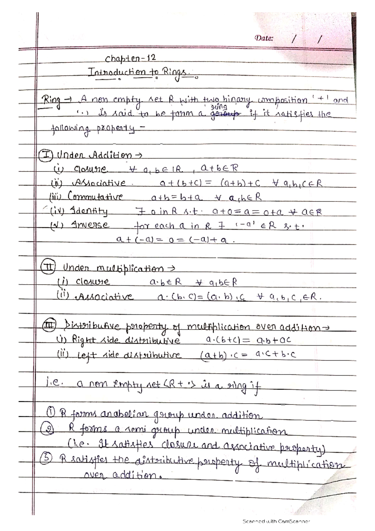 Ring theory Chapter 12,13 Friedberg and Gallian - Bsc(H) Mathematics ...