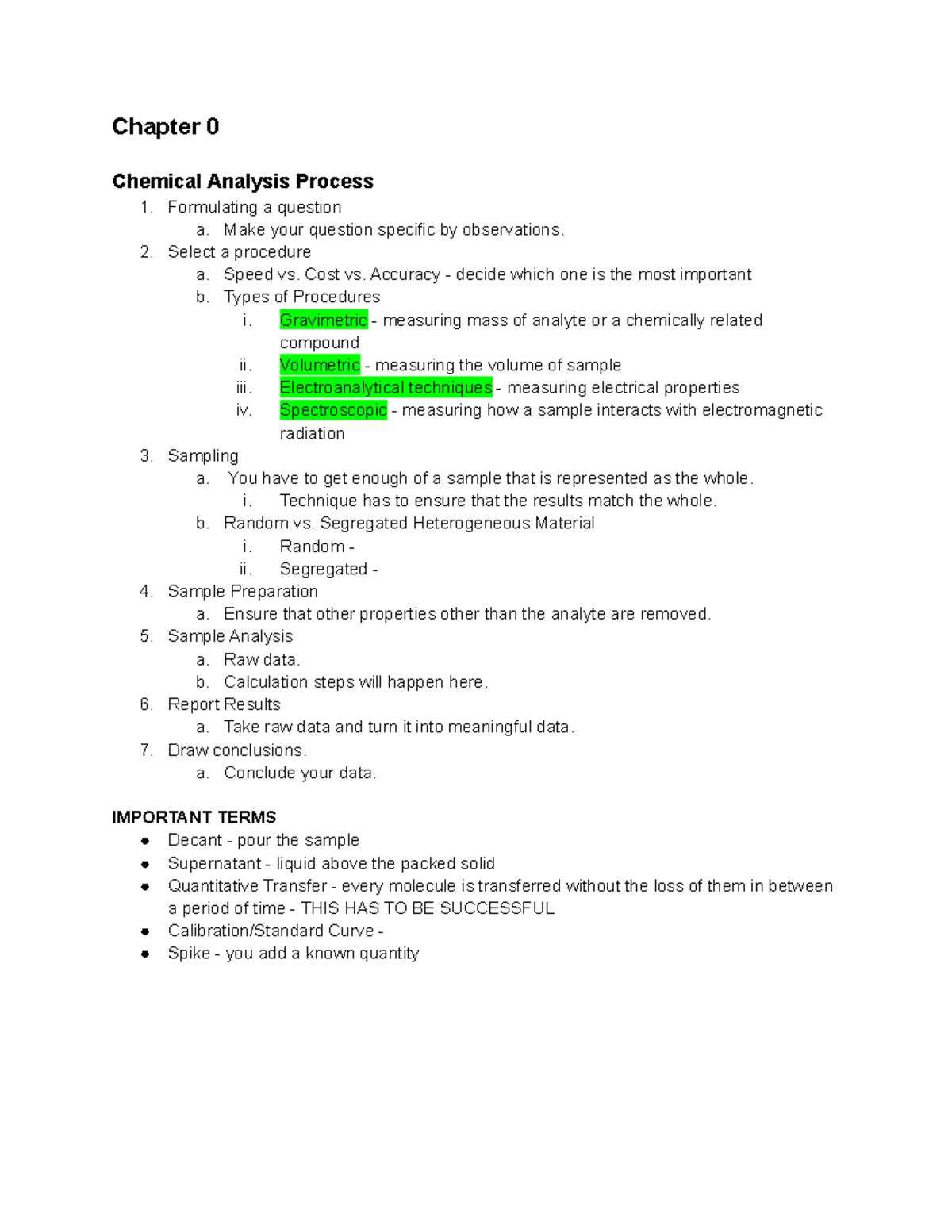 Analytical Chemistry Chapter 0 And 1 Chapter 0 Chemical Analysis
