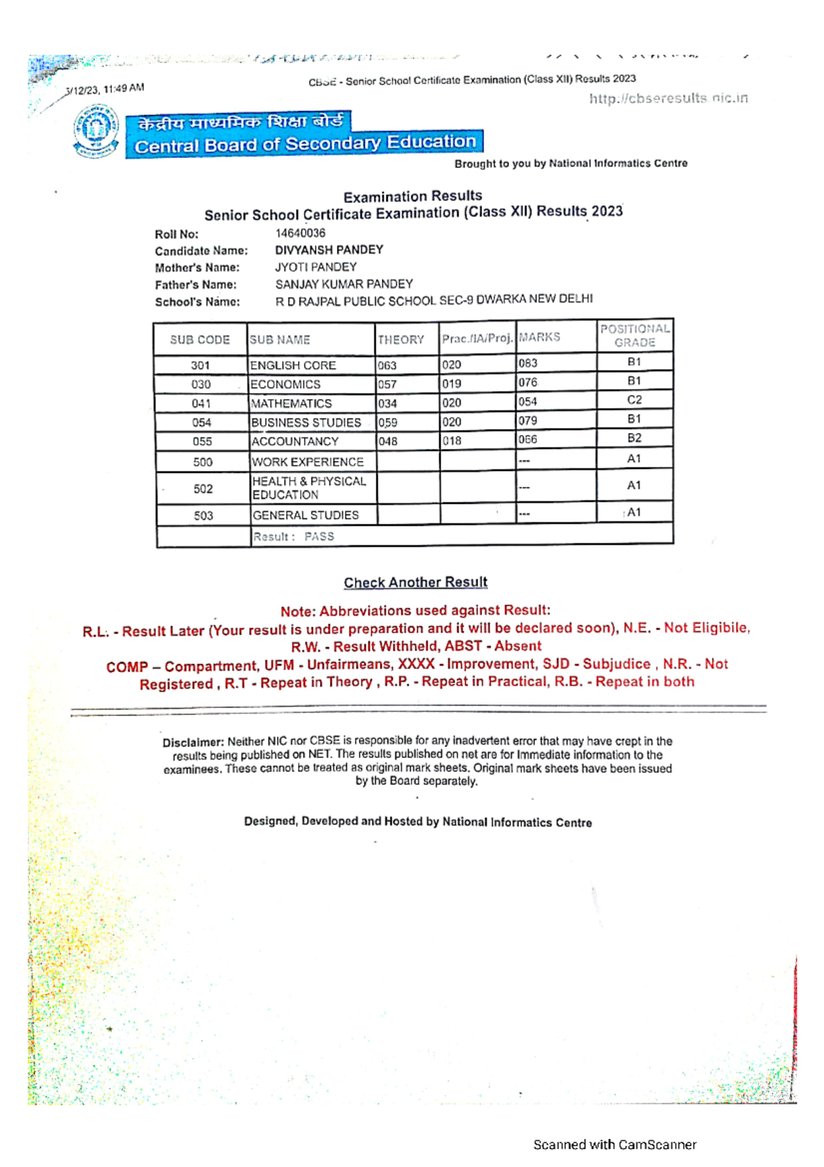 12th result - Summary NCERT - bachelors of computer application - Studocu