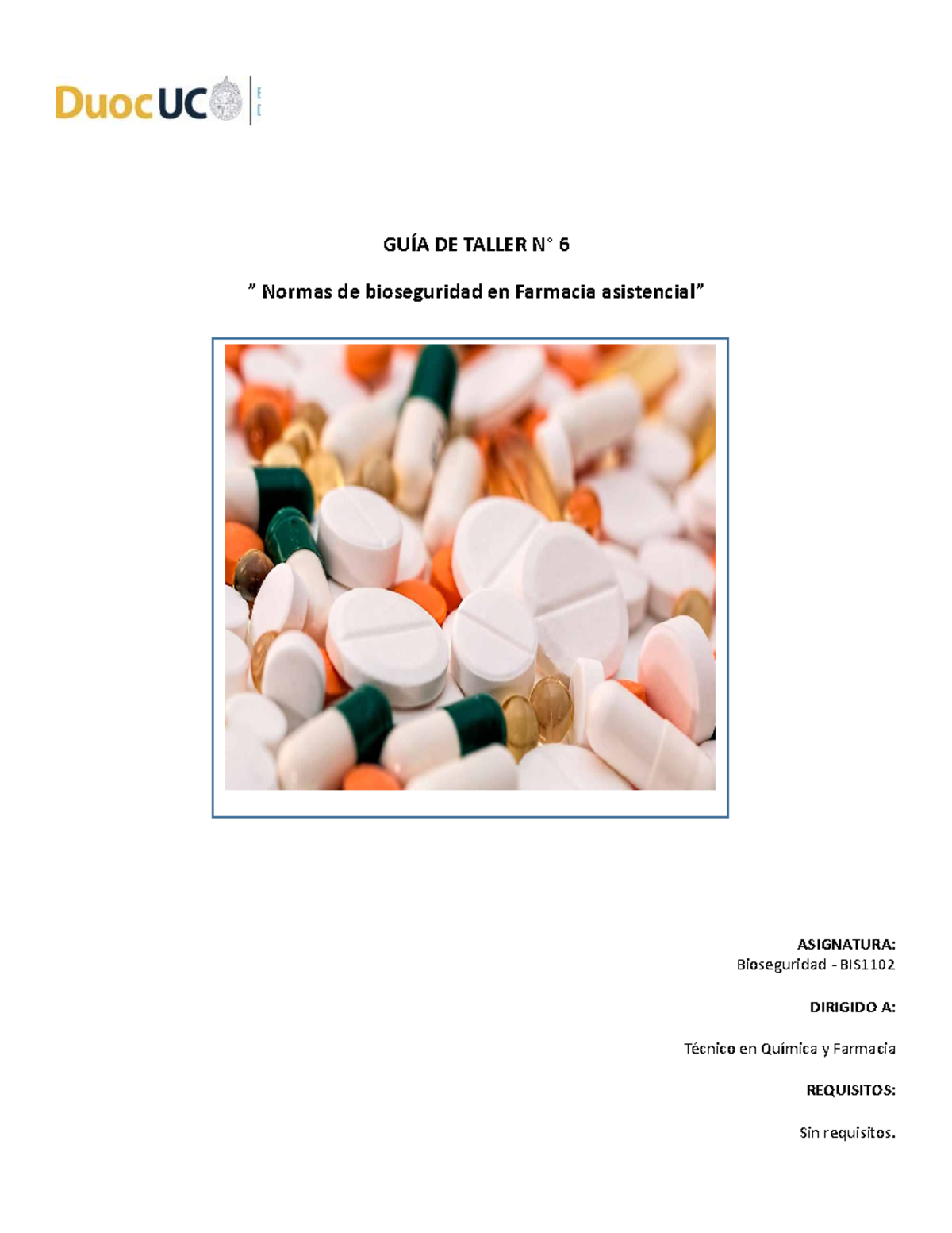 3.1.4 Guía de taller N°6 “Normas de bioseguridad en Farmacia ...