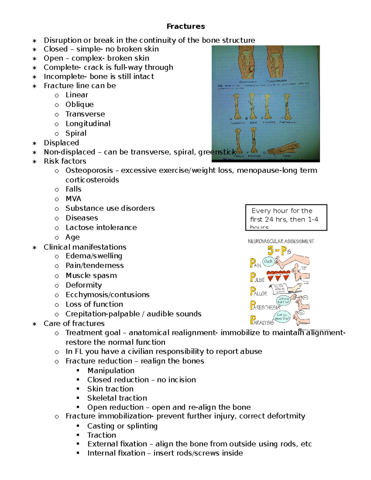 Fractures PP notes - Professor Sandino - Fractures Disruption or break ...