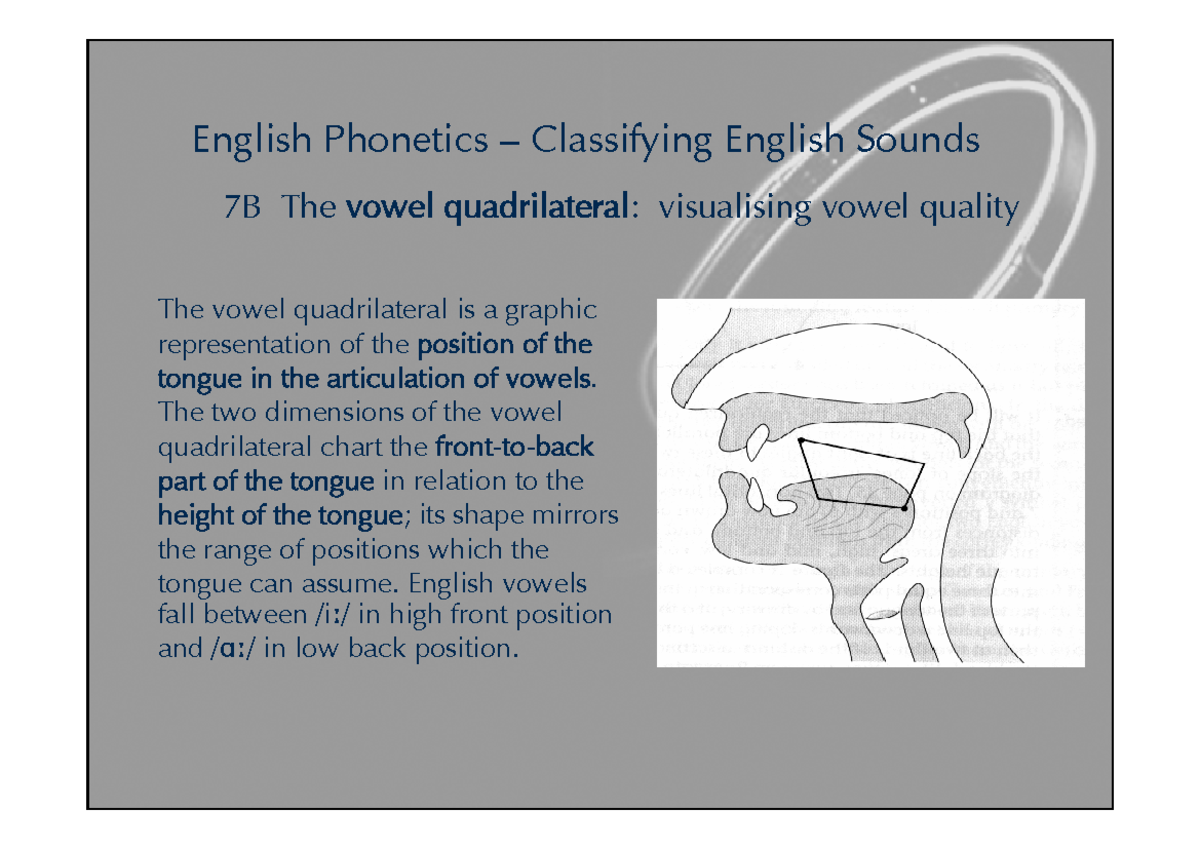Vowel Quadrilateral - 7B The vowel quadrilateral: visualising vowel ...