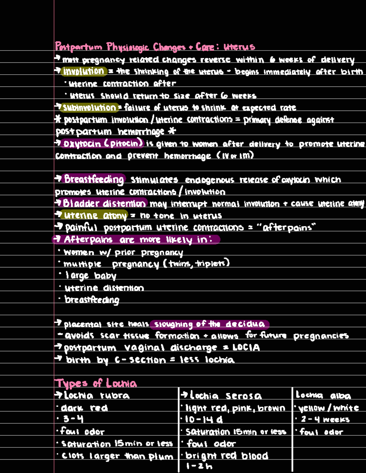 Chapter 17 After Delivery Notes - ####### Postpartum PhysiologicChanges ...