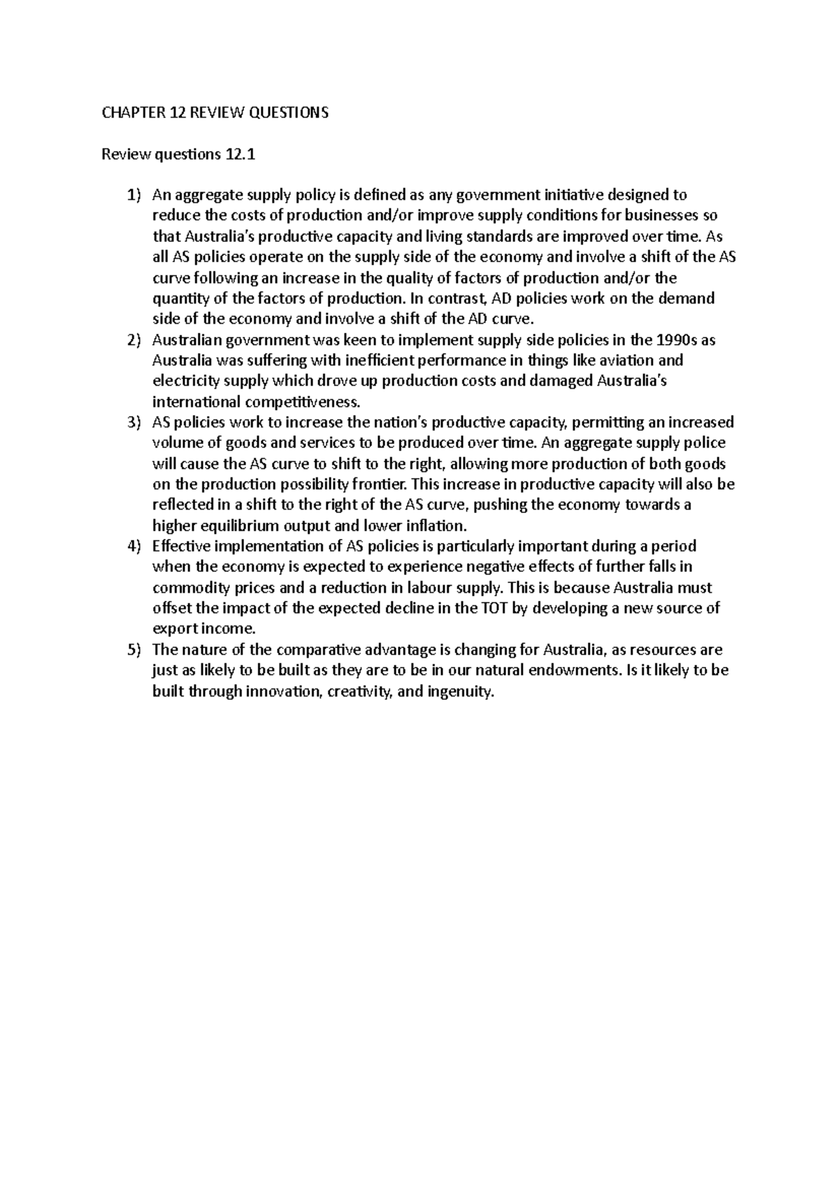 Chapter 12 Review Questions - CHAPTER 12 REVIEW QUESTIONS Review ...