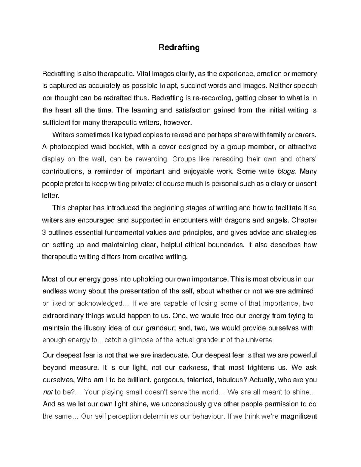 Redrafting - Redrafting Redrafting is also therapeutic. Vital images ...