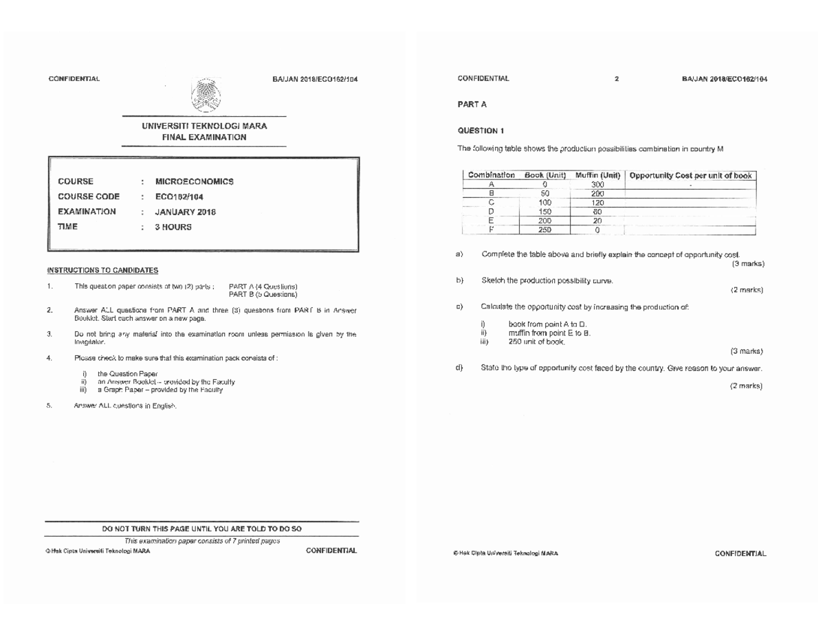 JAN 2018 PAST YEAR QUESTION - microeconomic - UiTM - Studocu