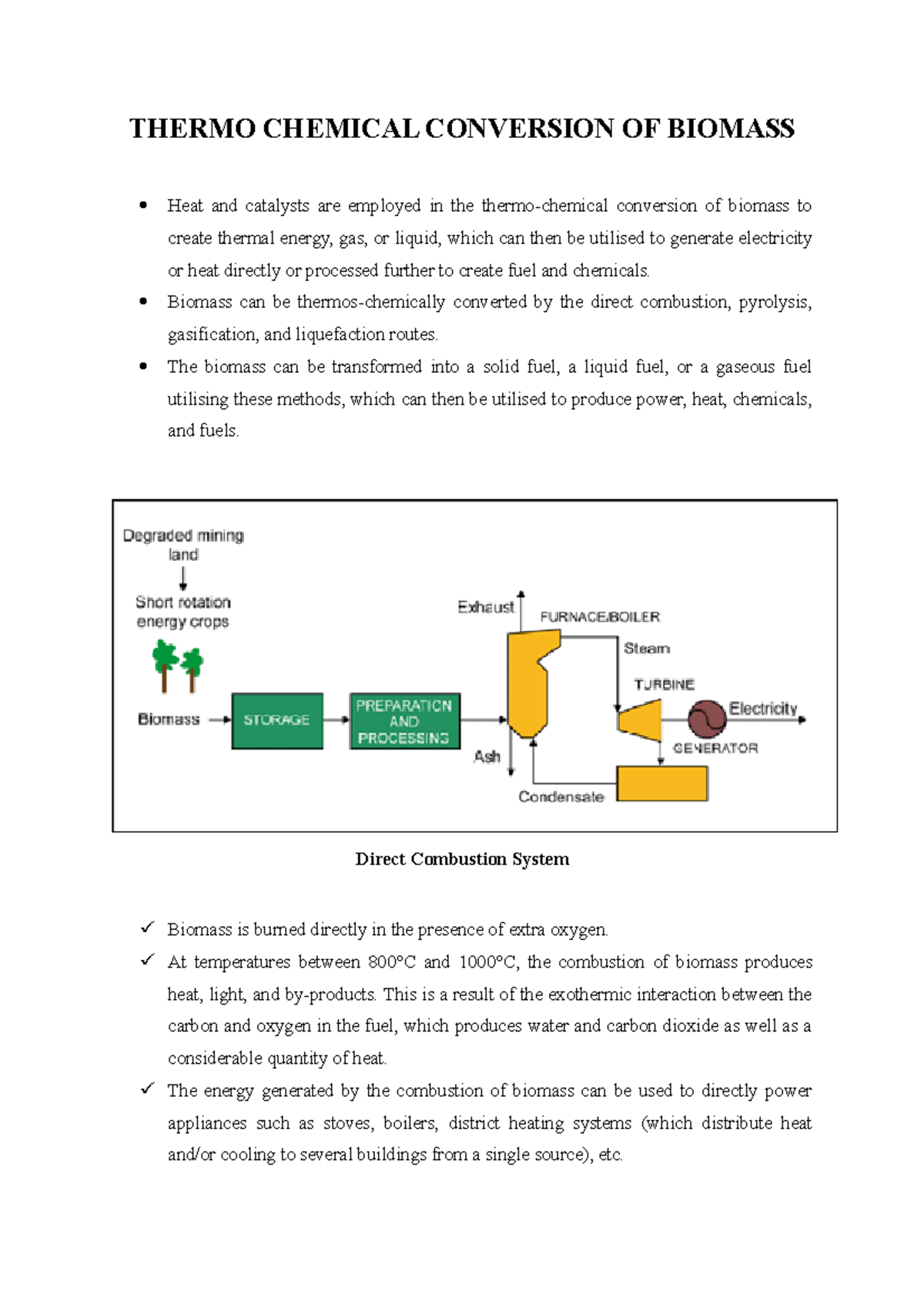Thermo Chemical Conversion OF Biomass - THERMO CHEMICAL CONVERSION OF ...