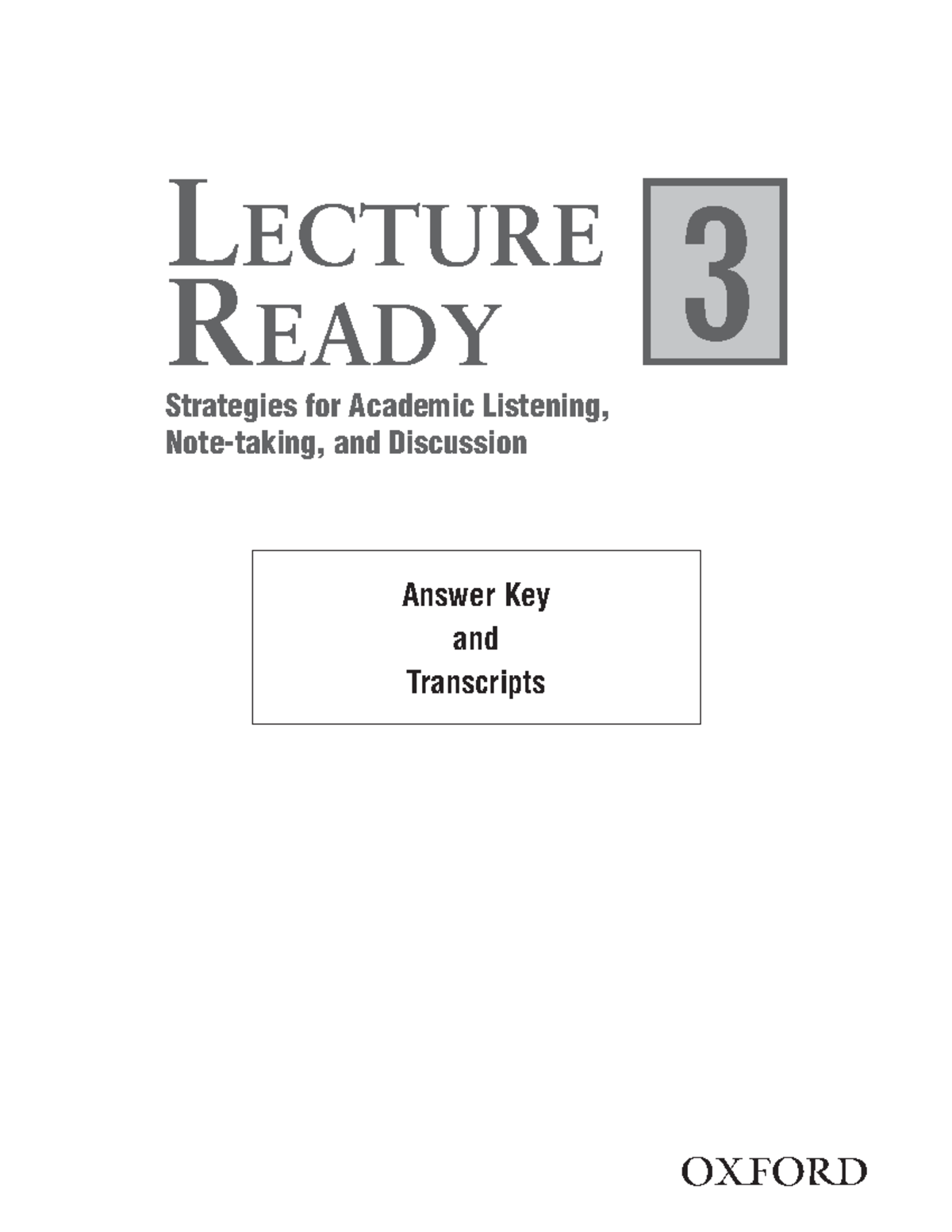 Lecture Ready 3 Scripts Answer Key And Transcripts 2 LECTURE READY
