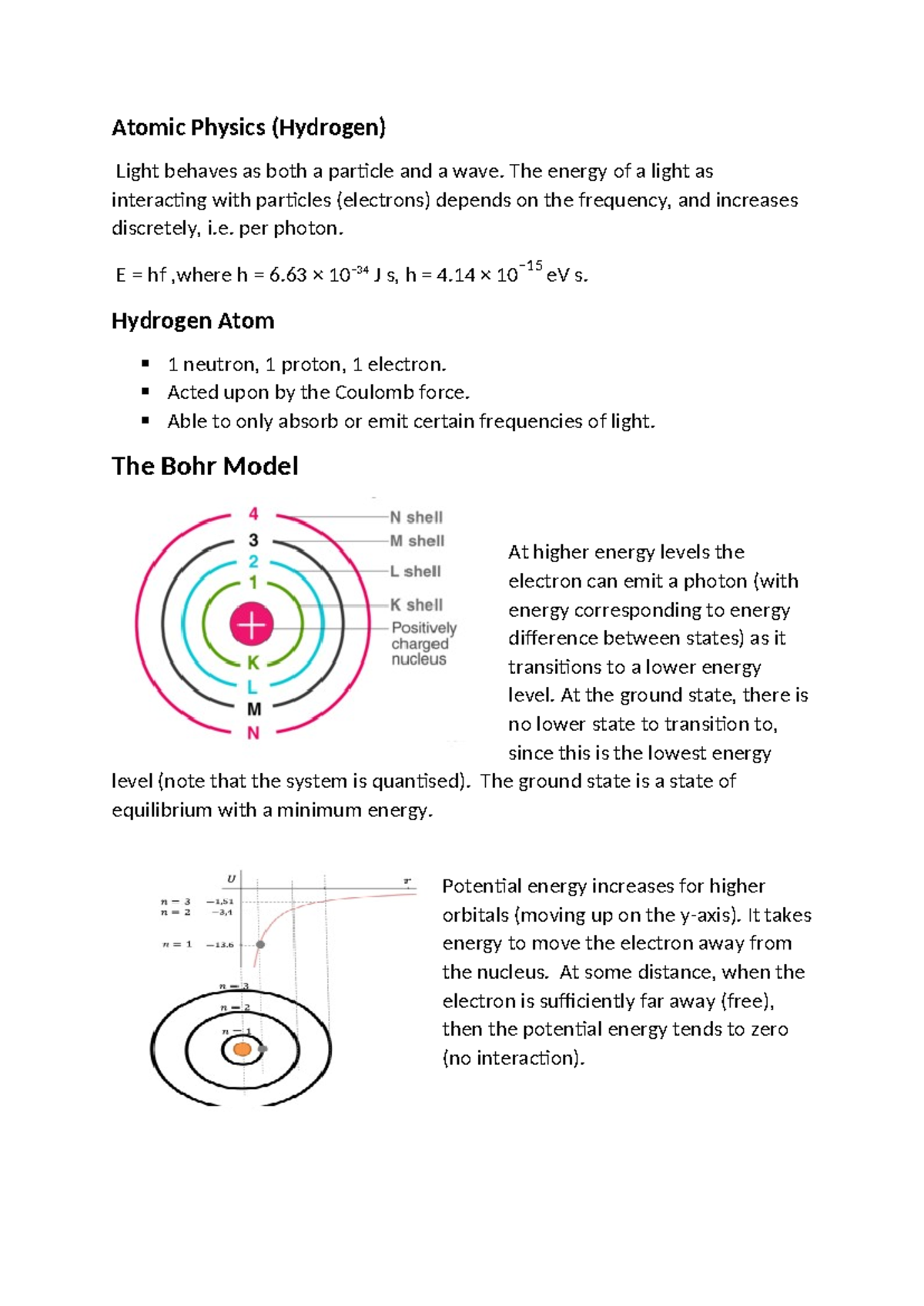 Atomic Physics - The energy of a light as interacting with particles (electrons) depends on the ...
