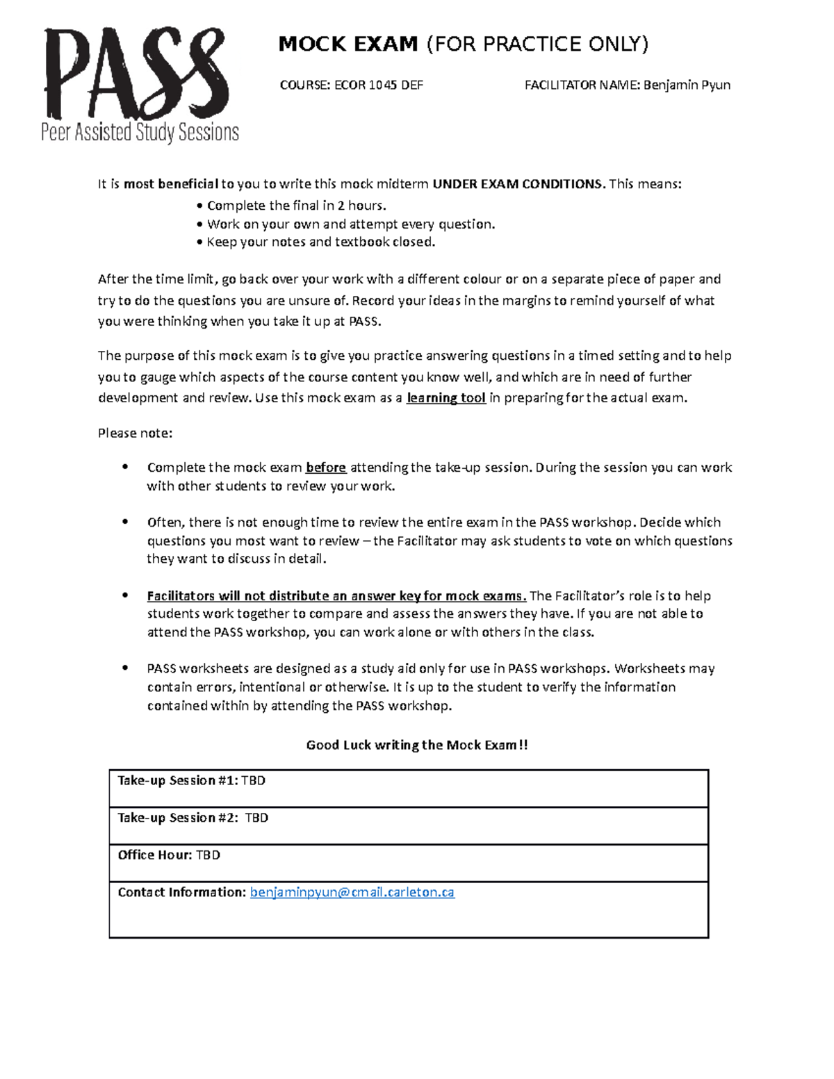 statics mock final - It is most beneficial to you to write this mock ...