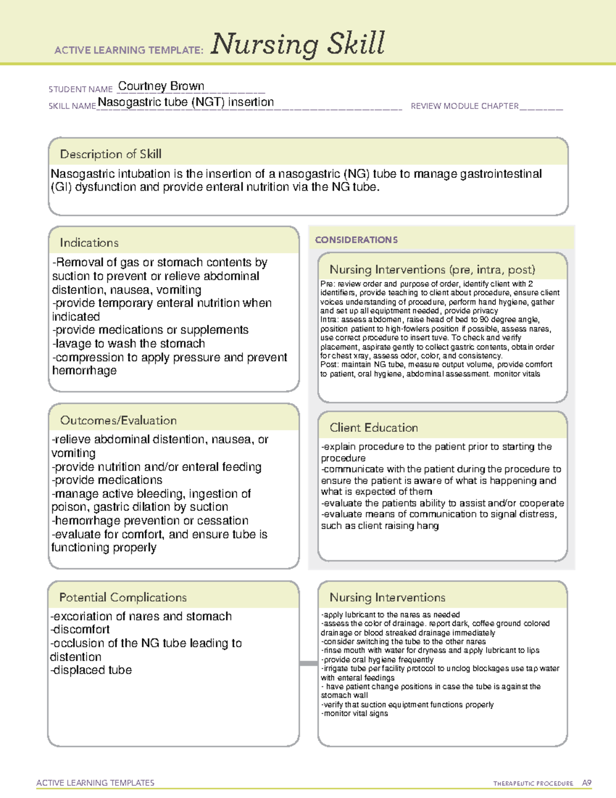 Nursing Skill- NG tube insertion - ACTIVE LEARNING TEMPLATES ...
