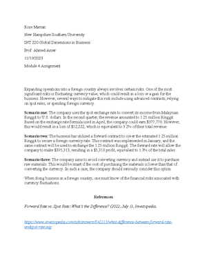 QSO-330 Module Four Assignment - Rose Marsan Southern New Hampshire ...