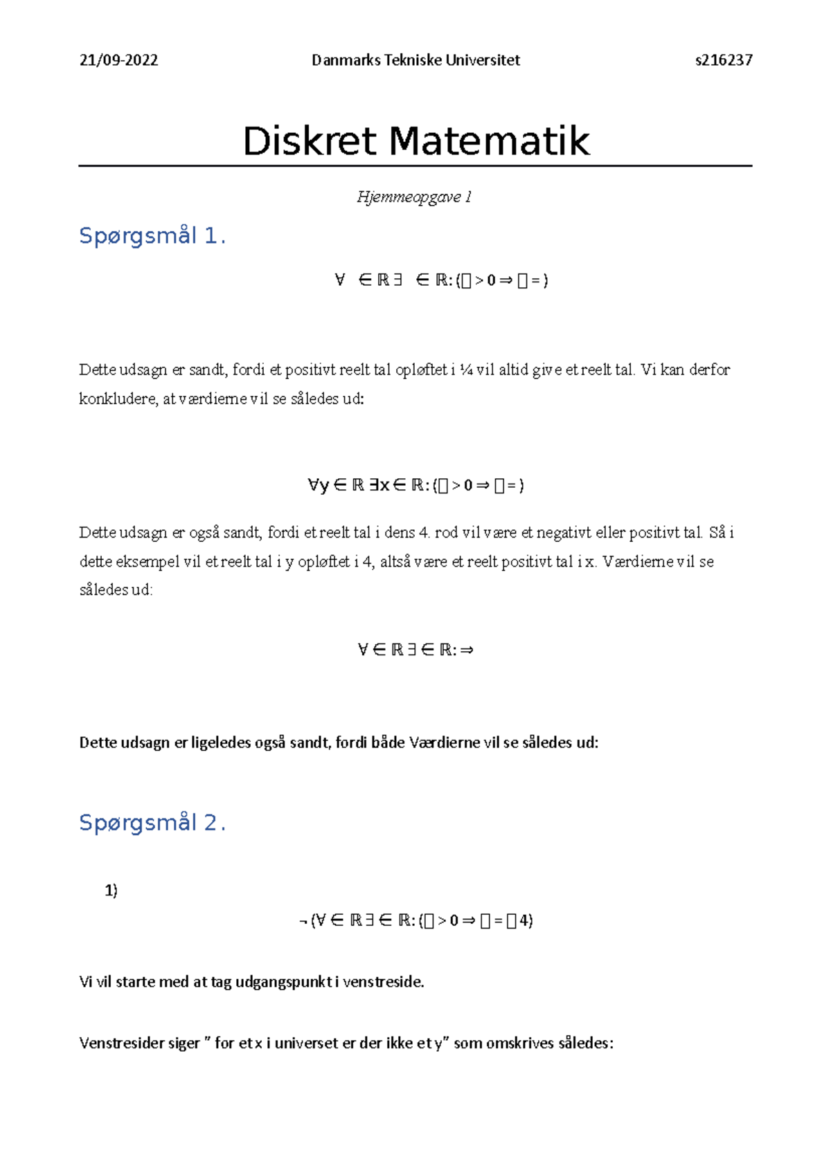 Diskret Matematik - noter - 21/09-2022 Danmarks Tekniske Universitet s ...