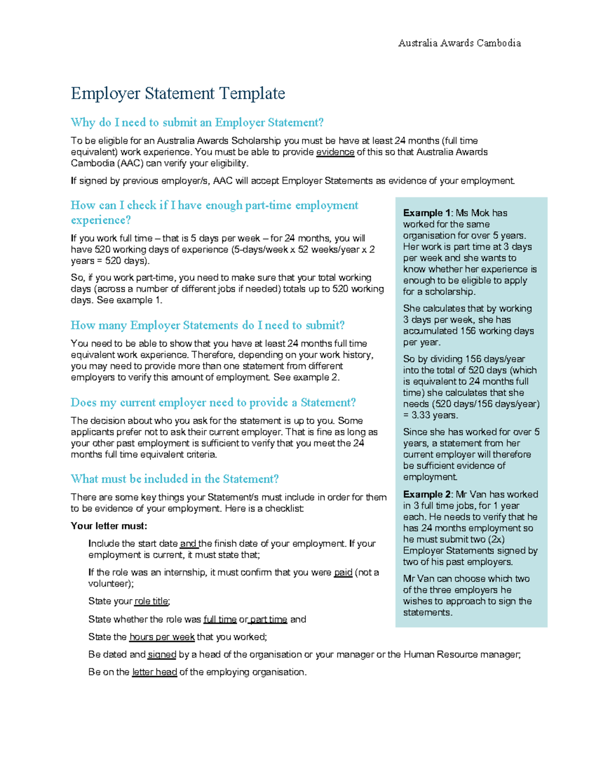 Employer-Statement-Template - Australia Awards Cambodia Employer ...