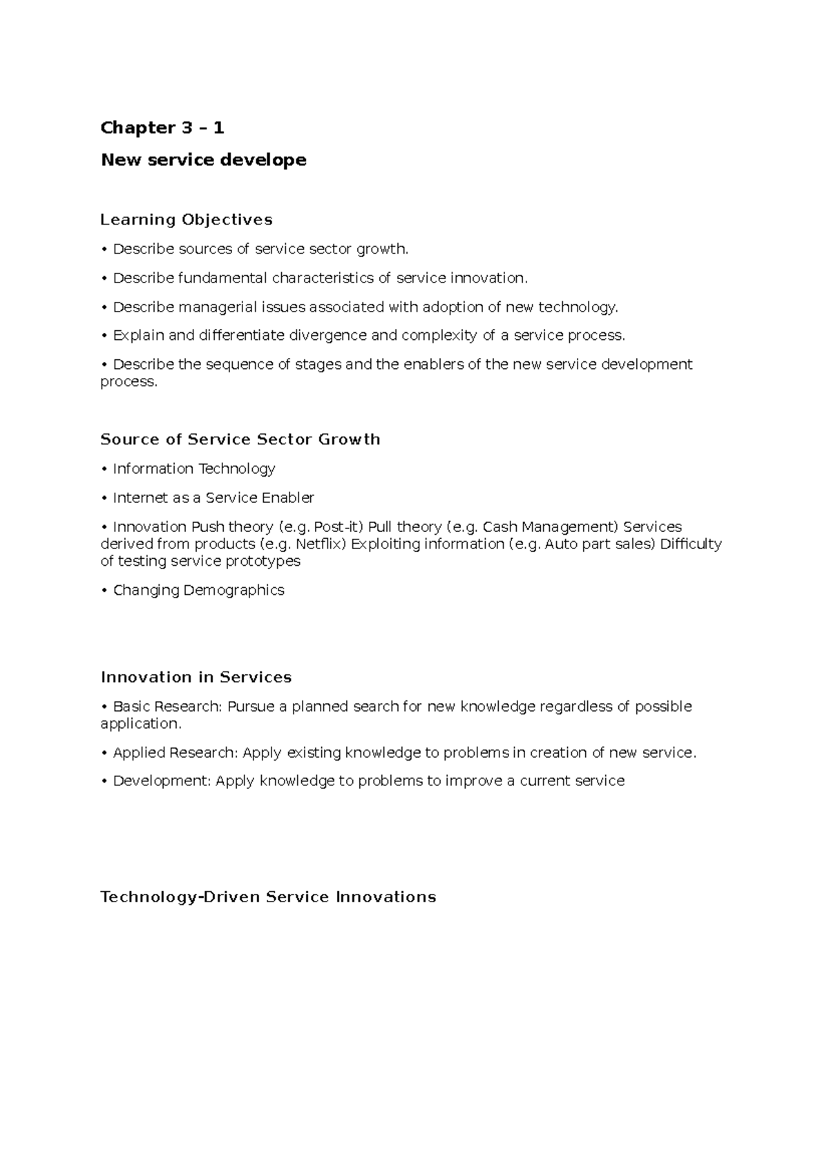 Service management - lets study hard together - Chapter 3 1 New service ...
