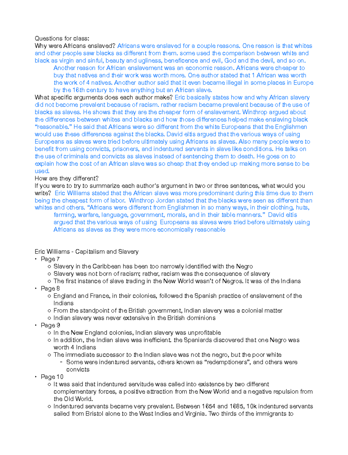 2.04 Reading Notes - Questions for class: Why were Africans enslaved ...