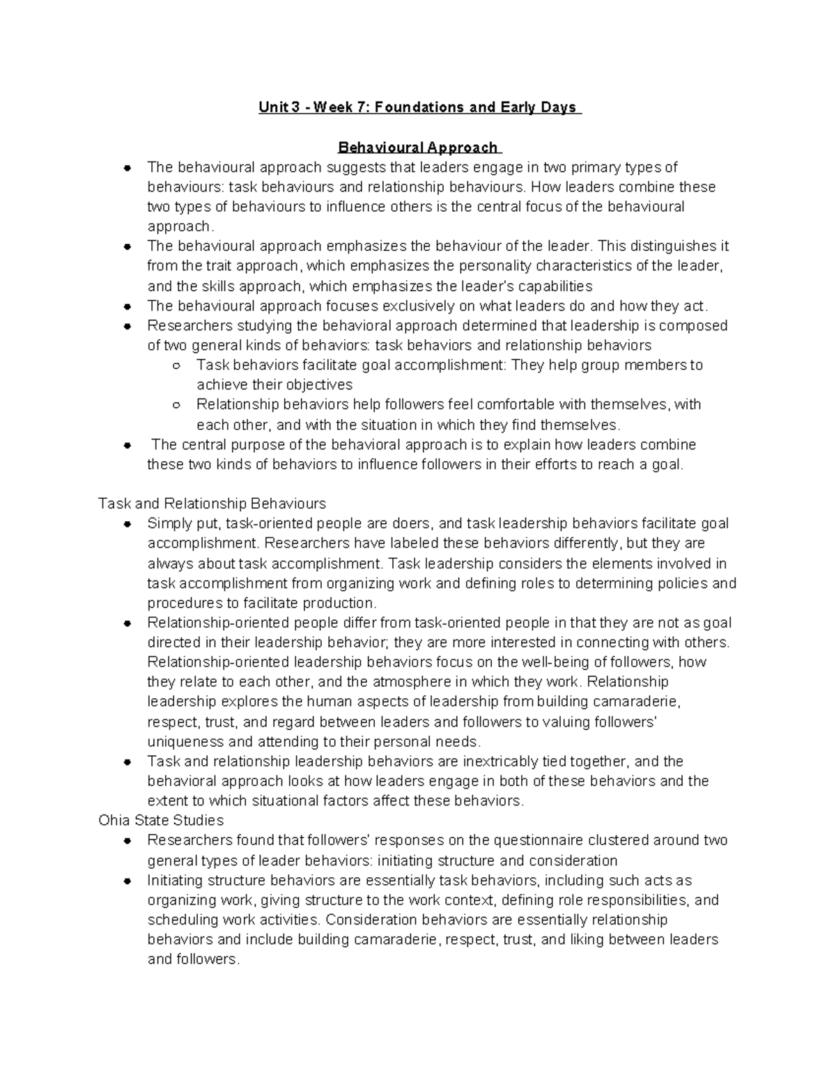 Unit 3 - Week 7 Foundations and Early Days - Unit 3 - Week 7 ...