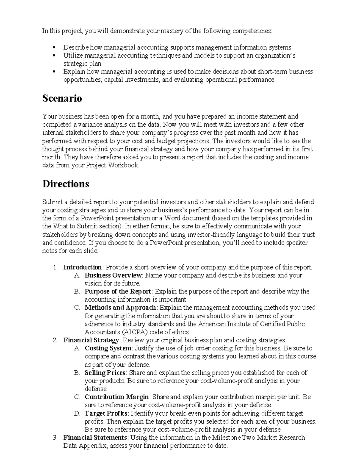 Instructions 2 - In this project, you will demonstrate your mastery of ...