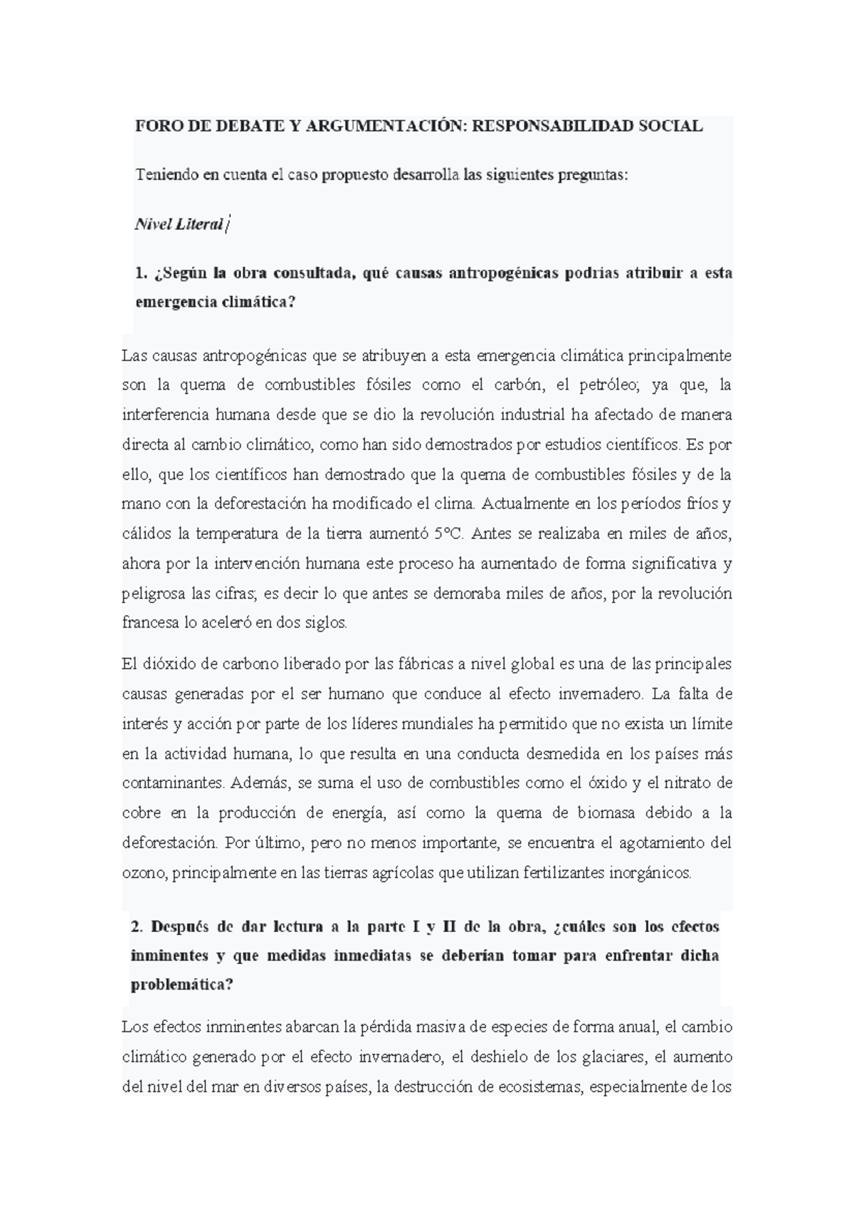 Foro de Debate y Argumentación de Responsabilidad Social - Las causas ...