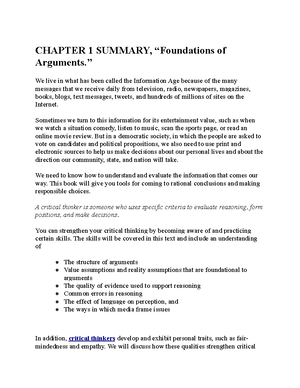 HU345 Chapter 2 Summary - CHAPTER 2 SUMMARY, “Values and Ethics.” In the first chapter, we ...