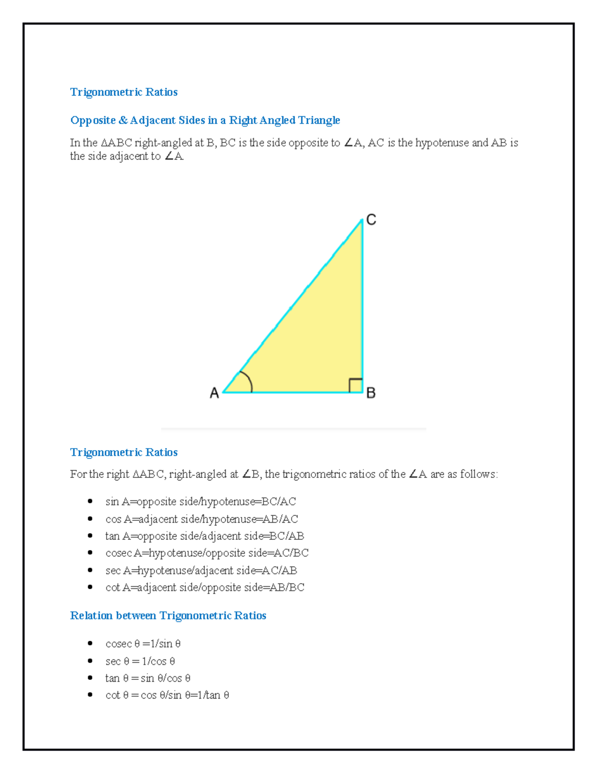 Trigonometry- Notes - This material will enhance your knowledge ...