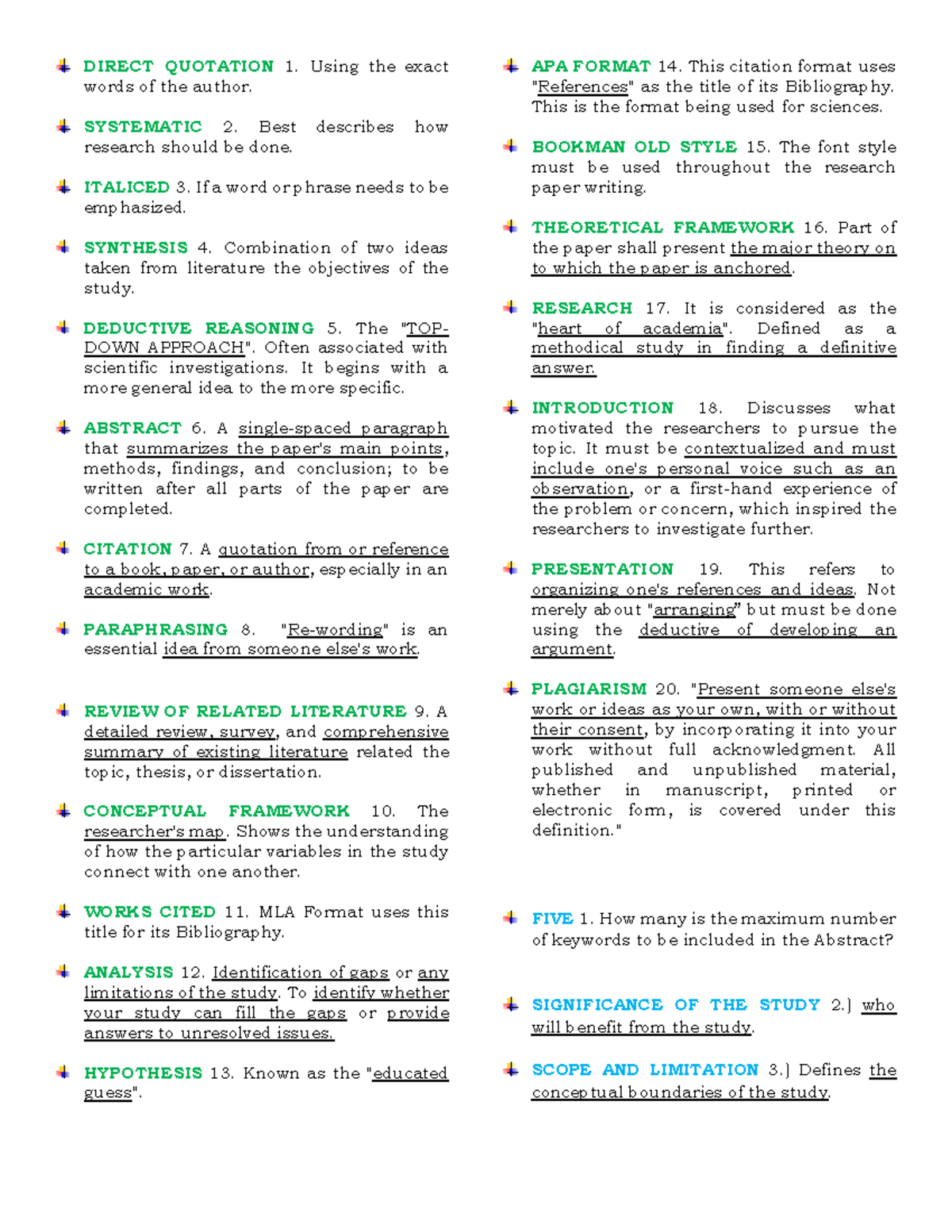 Business Research JACK Reviewer - DIRECT QUOTATION 1. Using the exact ...