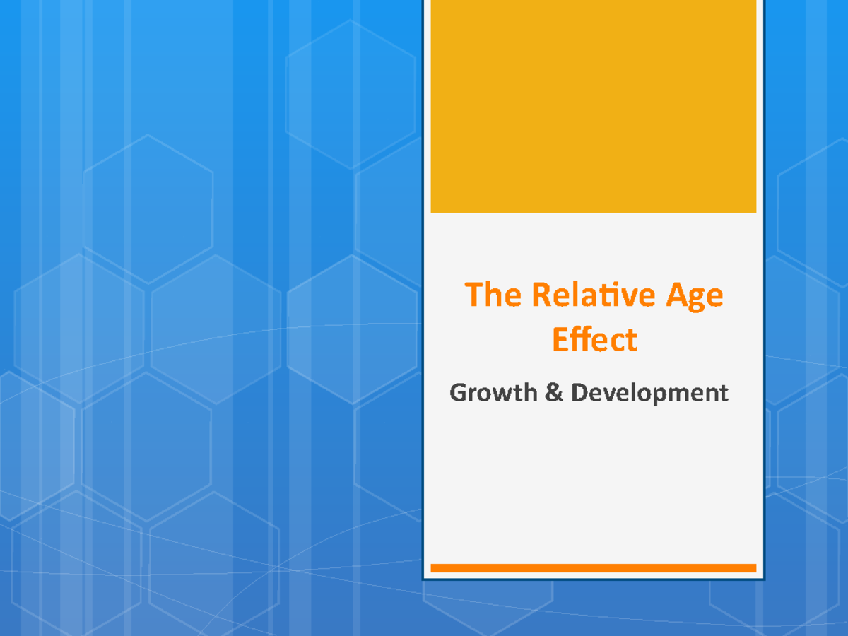 Lecture Notes, Lecture Relative Age Effect - The Relative Age Effect ...