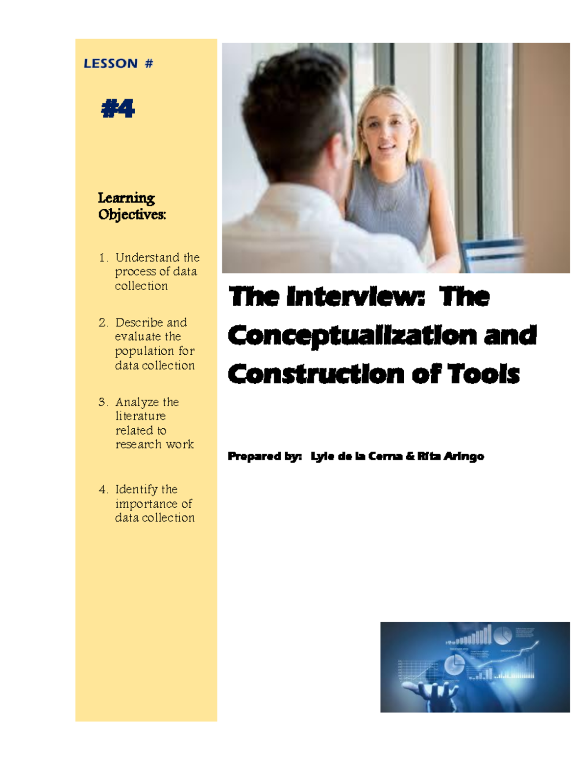 Lesson 4 - The Interview - # 4 The Interview: The Conceptualization and ...