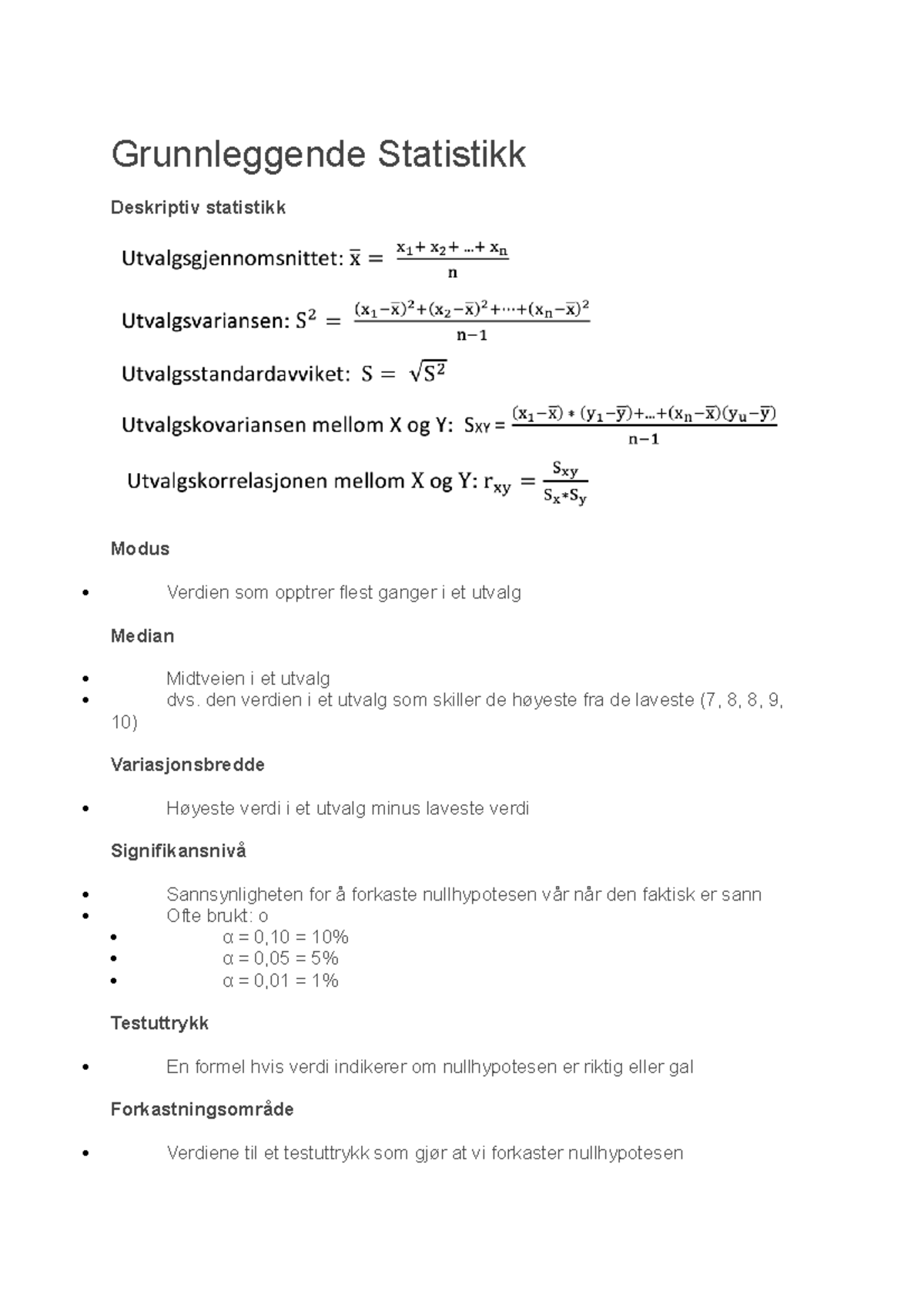 Grunnleggende Statistikk - Grunnleggende Statistikk Deskriptiv ...