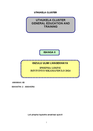 Grade 12 Isizulu Study Guide 2021-2023 - ISIZULU ULIMI LOKUQALA ...