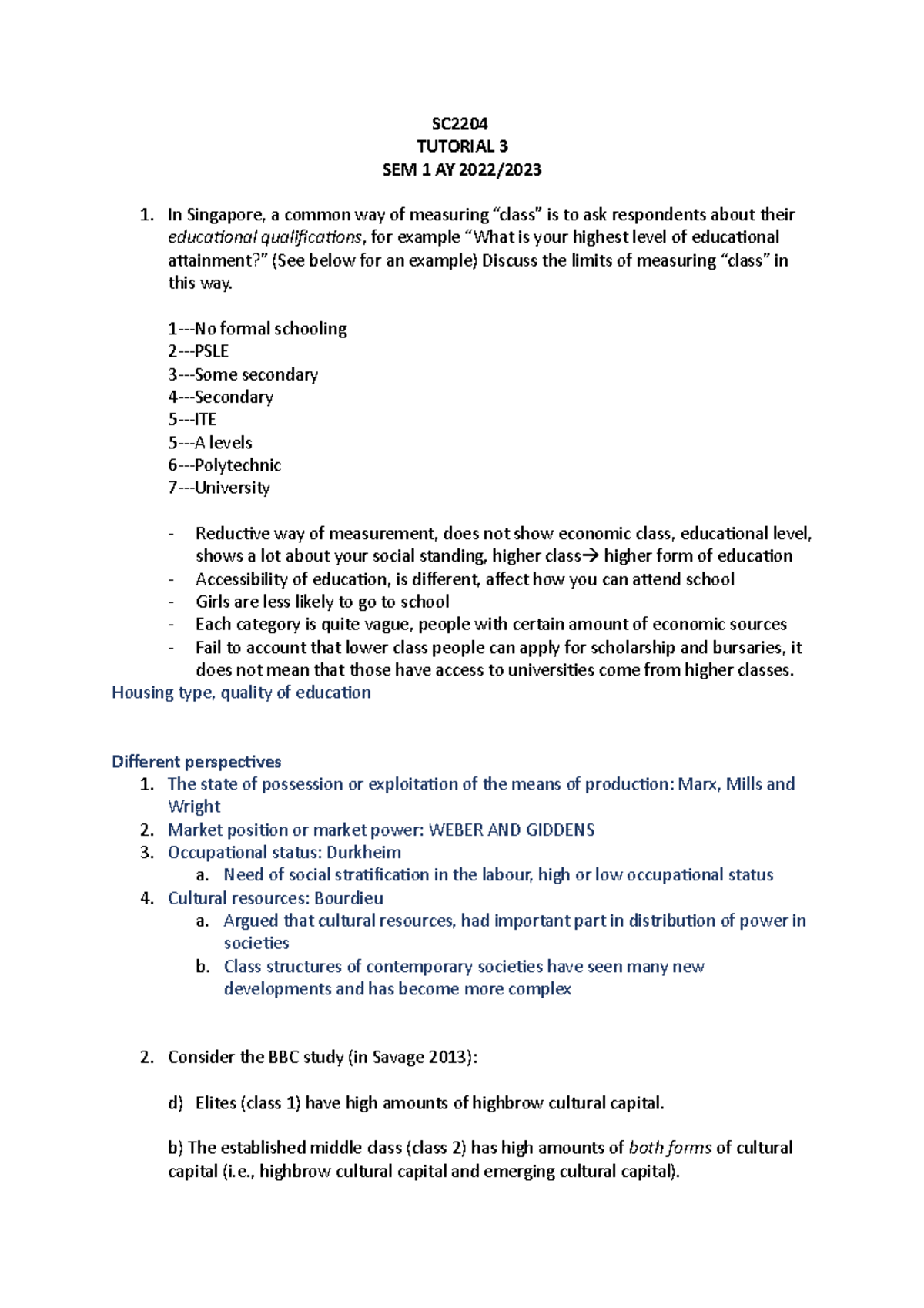 SC2204 Tutorial Three - SC TUTORIAL 3 SEM 1 AY 2022/ In Singapore, a common way of measuring ...