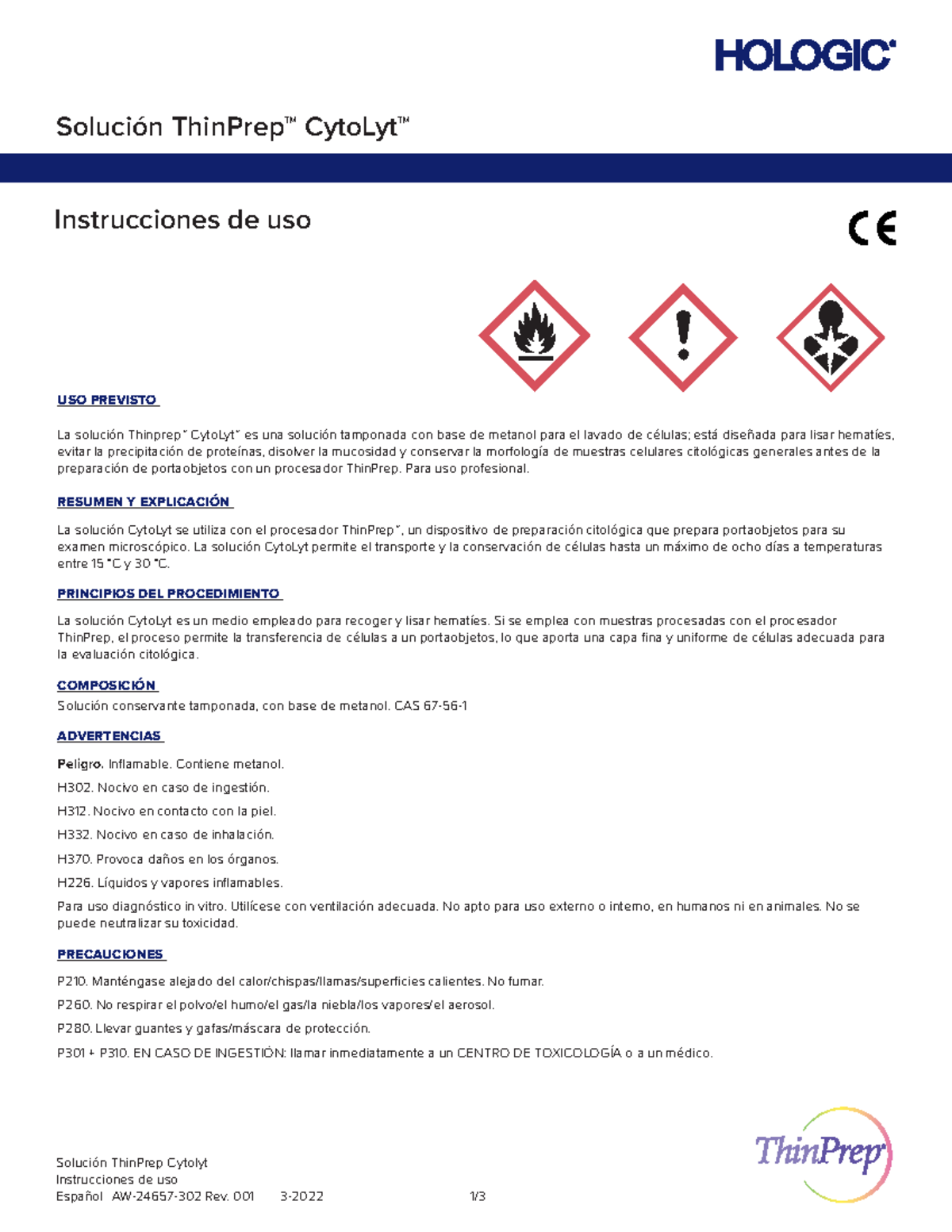 AW-24657-302 001 02 - Apuntes laboratorio - Solución ThinPrep™ CytoLyt ...