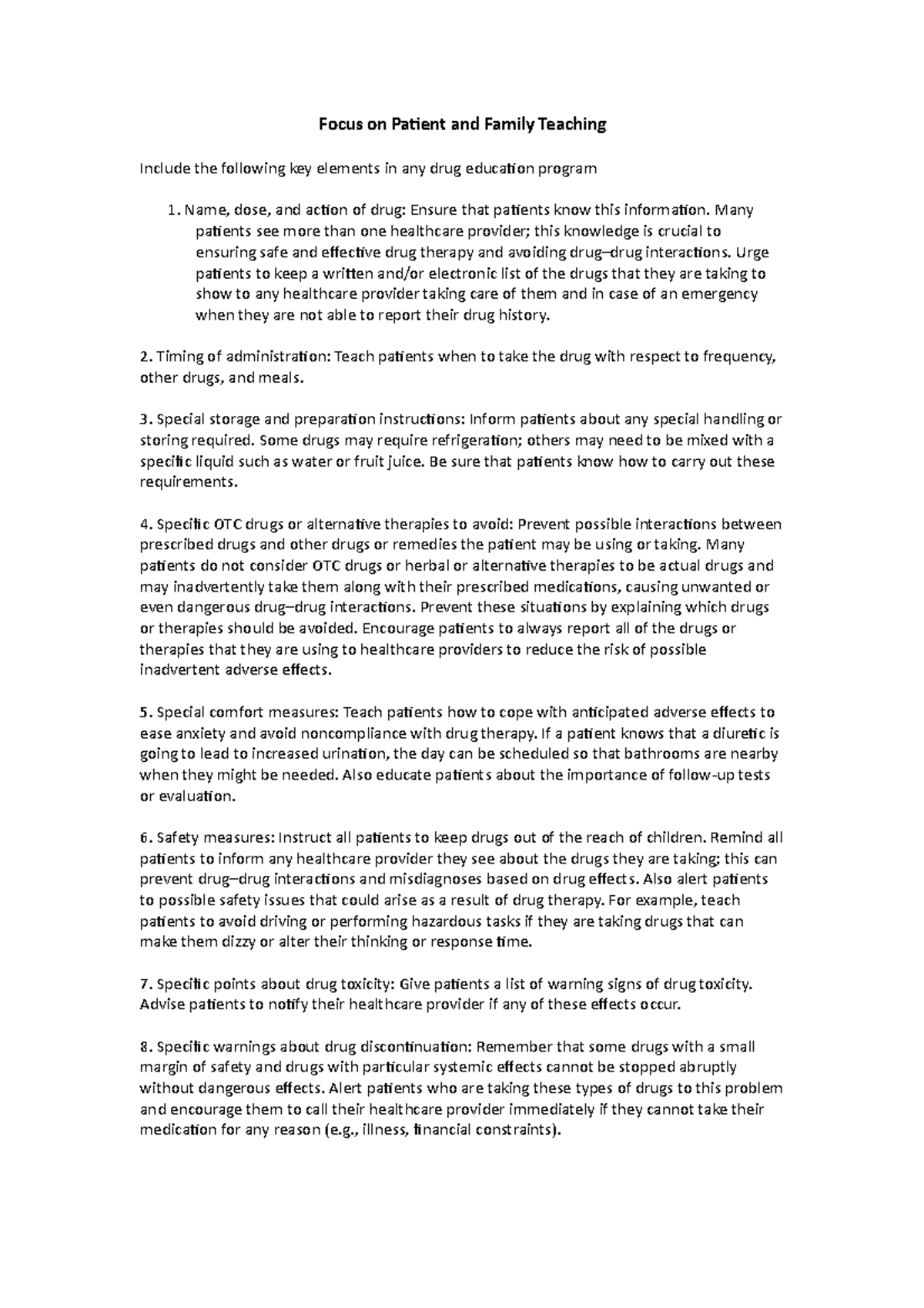 Focus on Patient and Family Teaching - Focus on Patient and Family ...