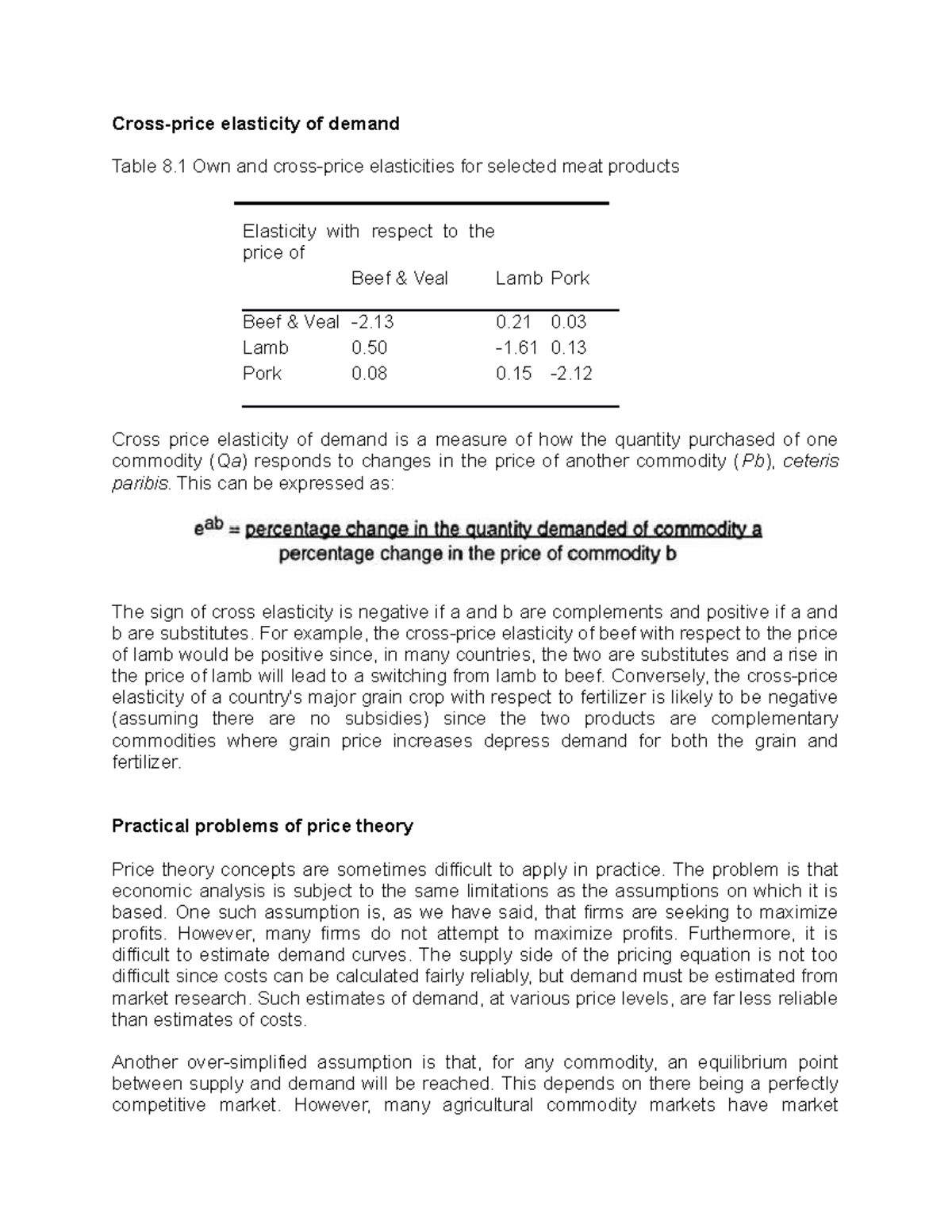 Cross-Price Elasticity Of Demand - Cross-price elasticity of demand ...