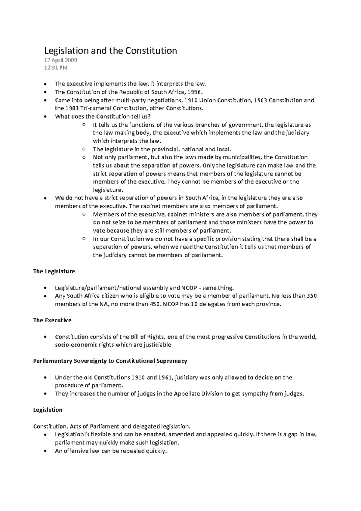 9 - Legislation and the Constitution - Legislation and the Constitution ...