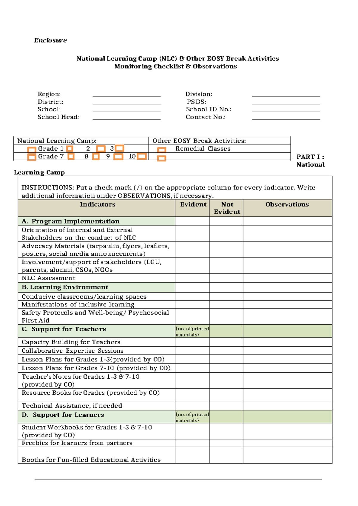 NLC-Monitoring-Tool - orientation - Enclosure National Learning Camp ...