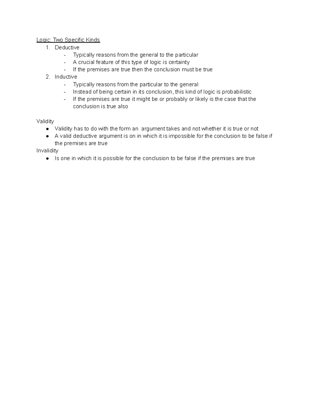 Intro To Logic Deductive Arguments Logic Two Specific Kinds 1