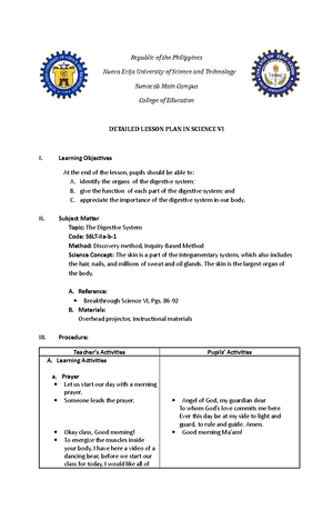 SEMI Detailed Lesson PLAN IN Science 9 - SEMI-DETAILED LESSON PLAN IN SCIENCE 9 I. OBJECTIVES A ...