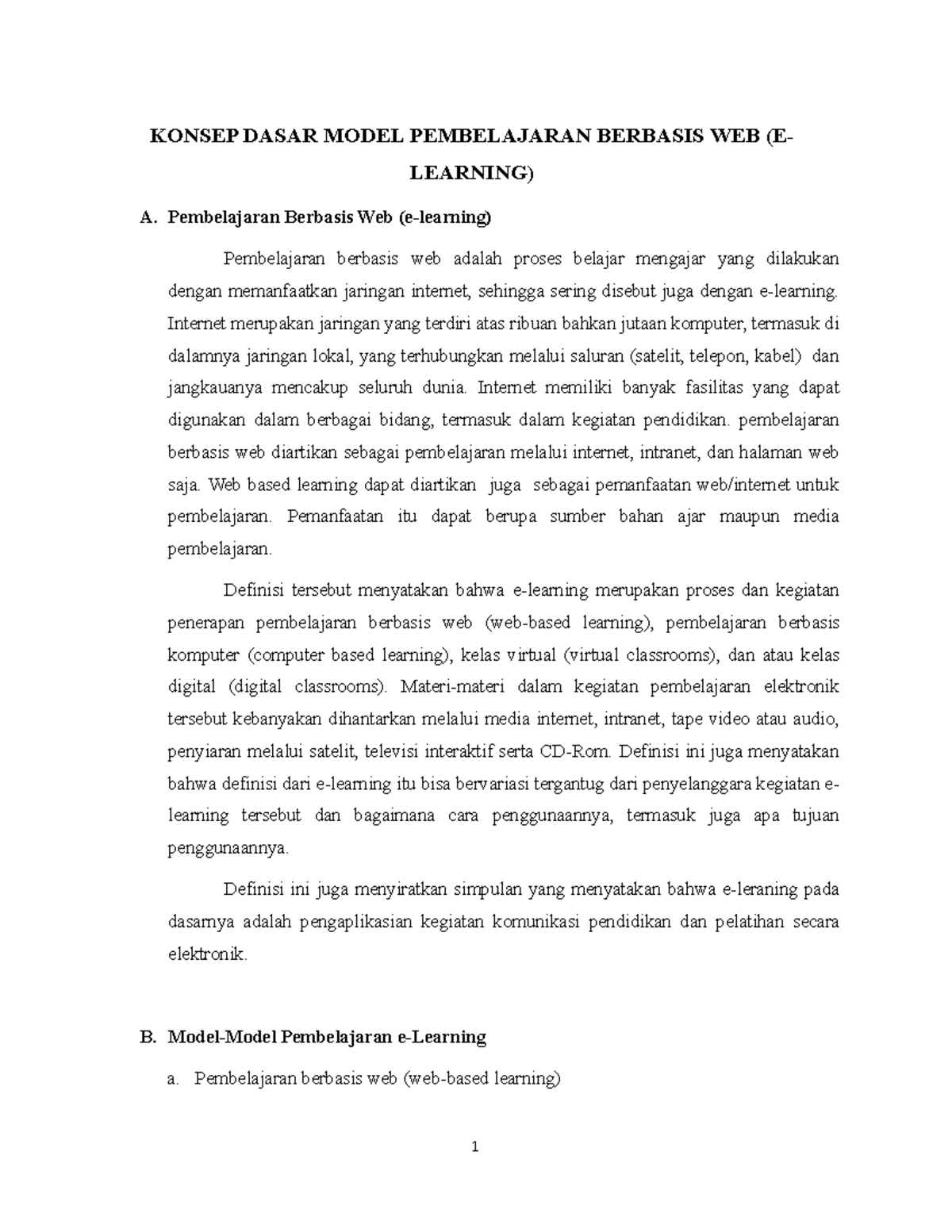 Konsep Dasar Model Pembelajaran Berbasis WEB - KONSEP DASAR MODEL ...