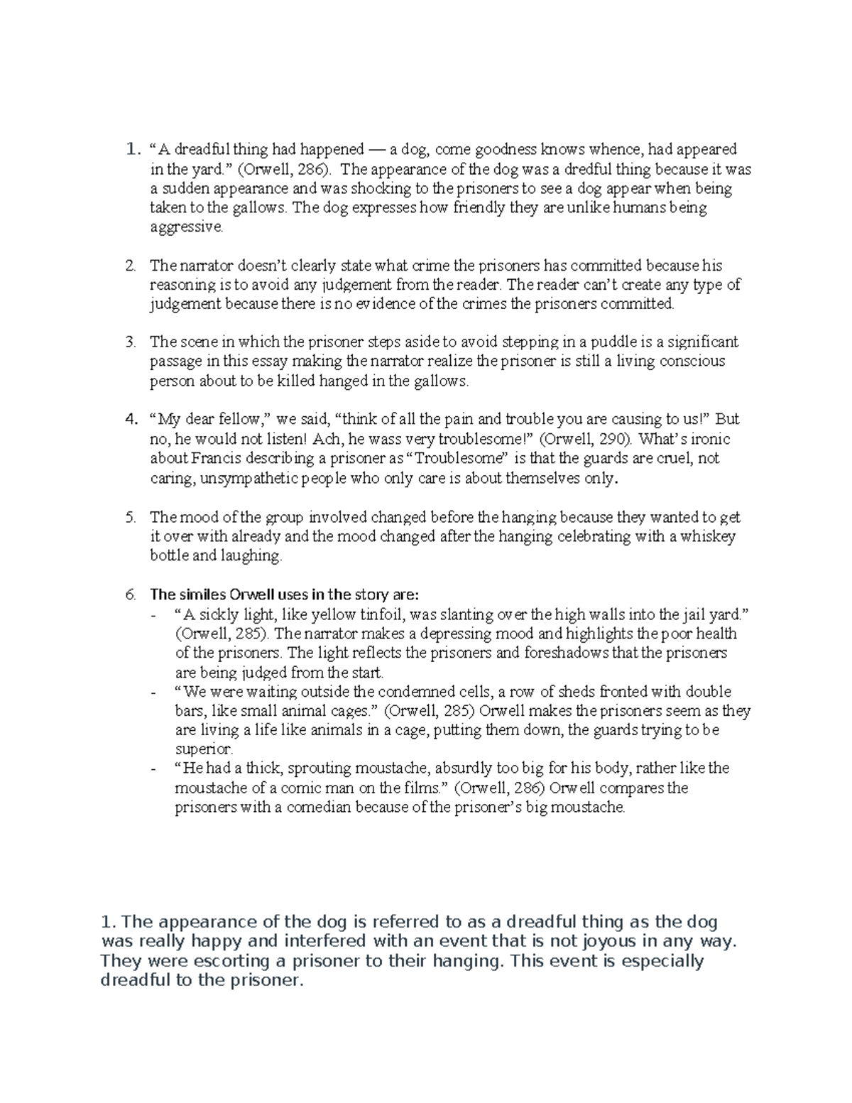 A Hanging Questions - “A dreadful thing had happened — a dog, come ...