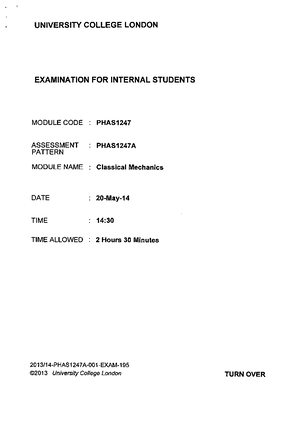 Exam 2015, questions - UNIVERSITY COLLEGE LONDON EXAMINATION FOR INTERNAL STUDENTS MODULE CODE ...
