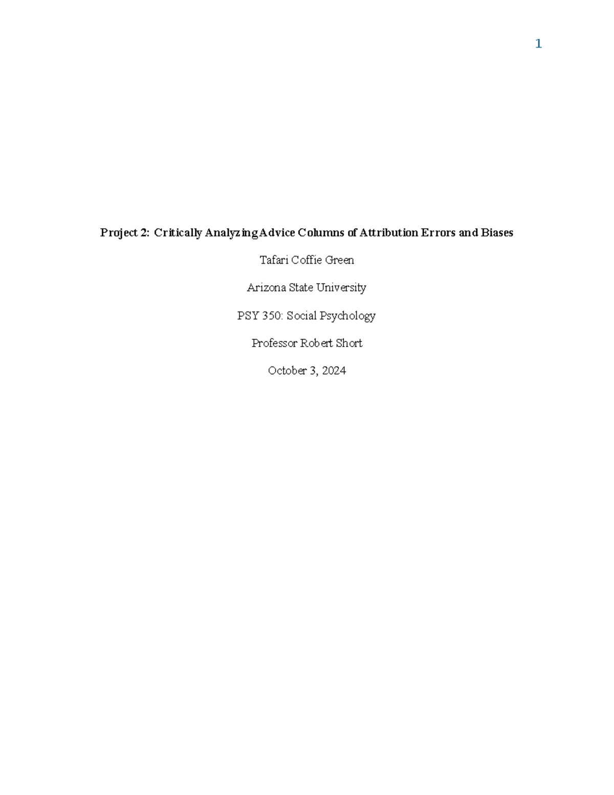 Project 2 Critically Analyzing Advice Columns Project 2 Critically