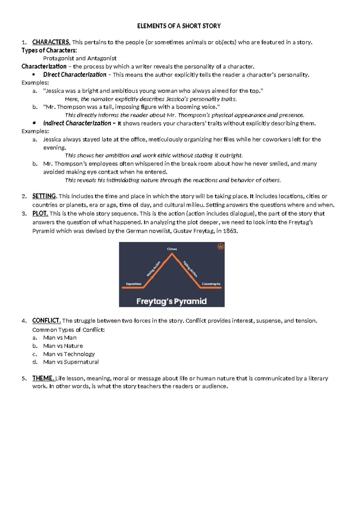Elements OF A Short Story - ELEMENTS OF A SHORT STORY CHARACTERS. This ...