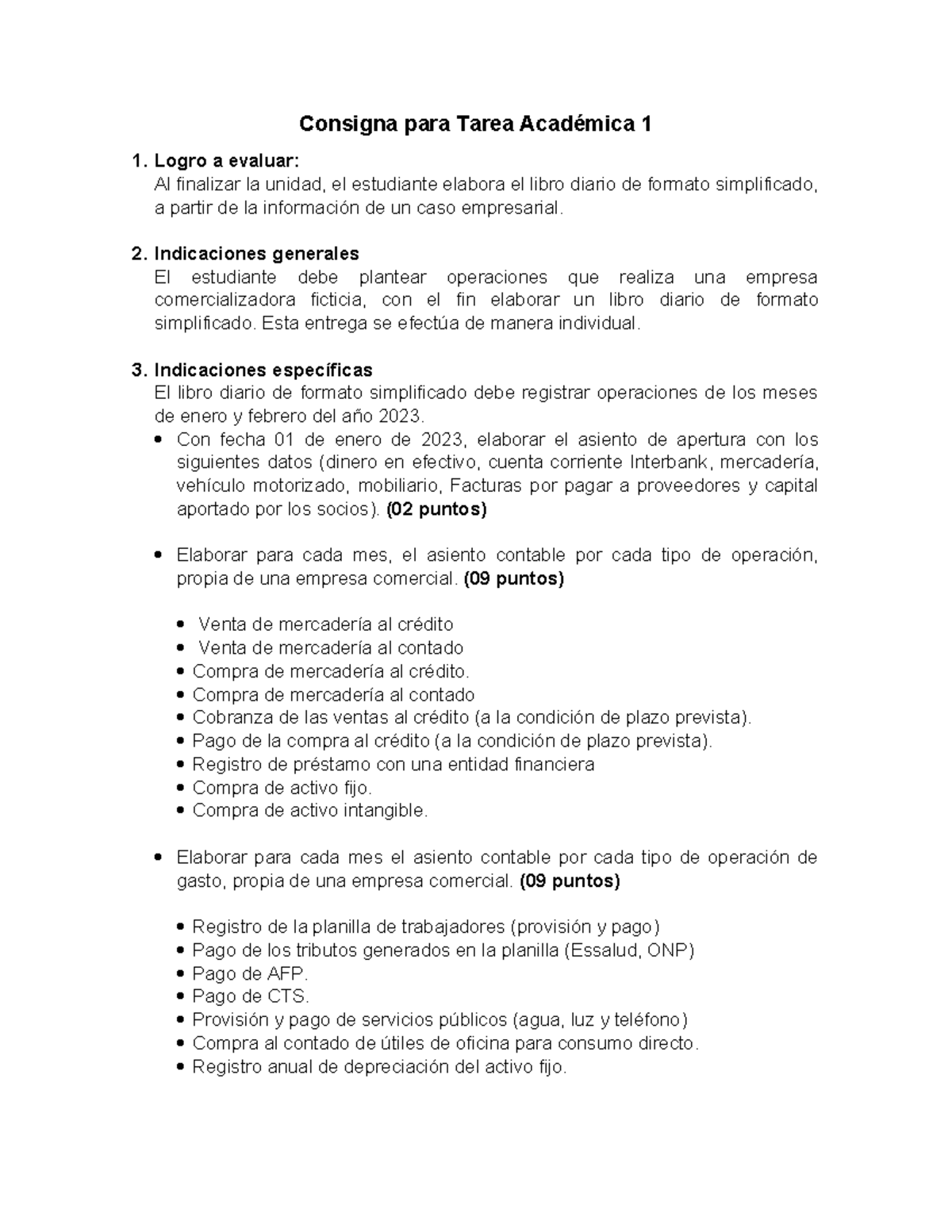 Tarea Académica 1 Libro Diario DE Formato Simplificado 5 2 - Consigna ...