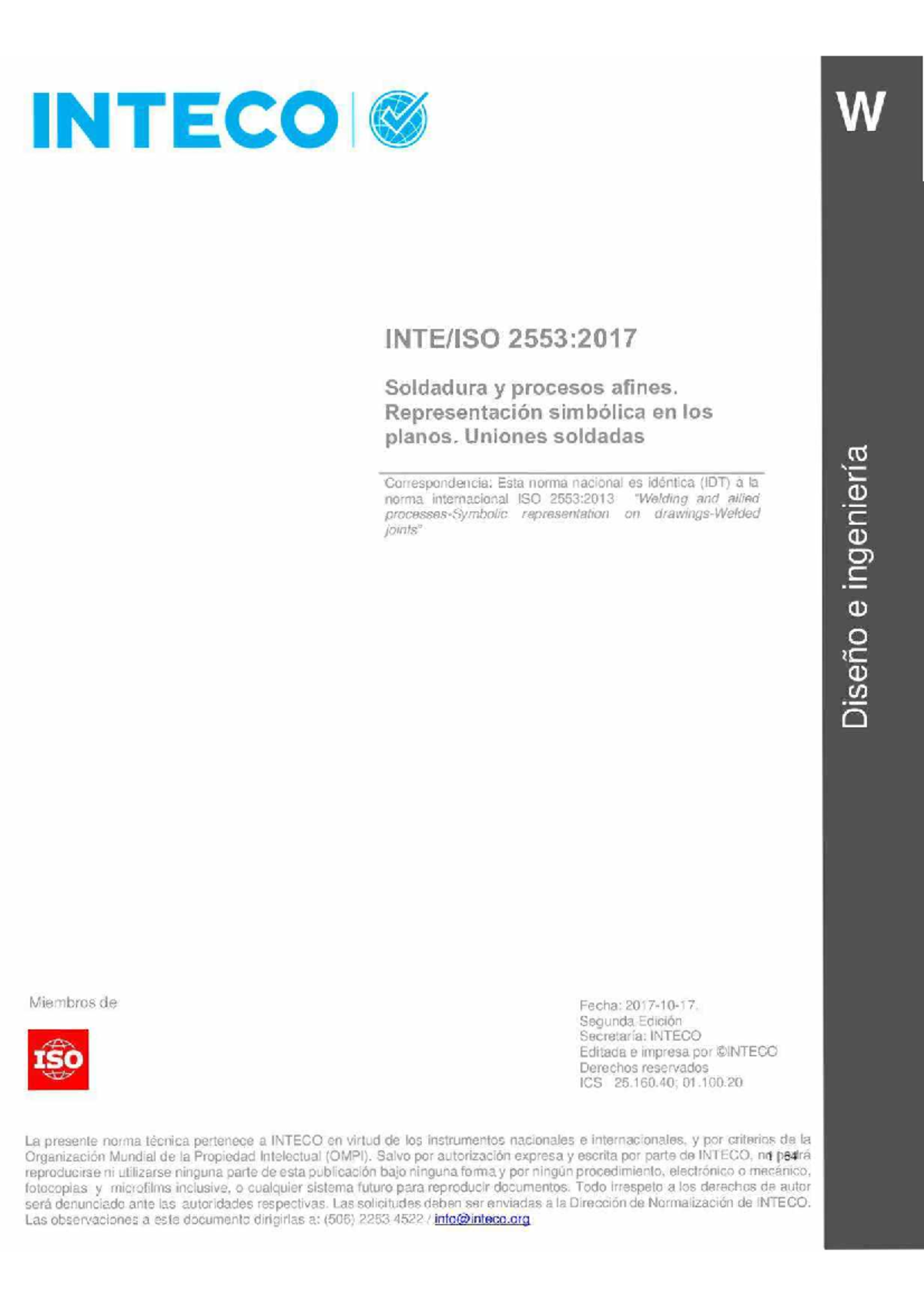 ISO 2553 Español - Fin Educativo utlimo - INTECO! INTE/ISO 2553 ...