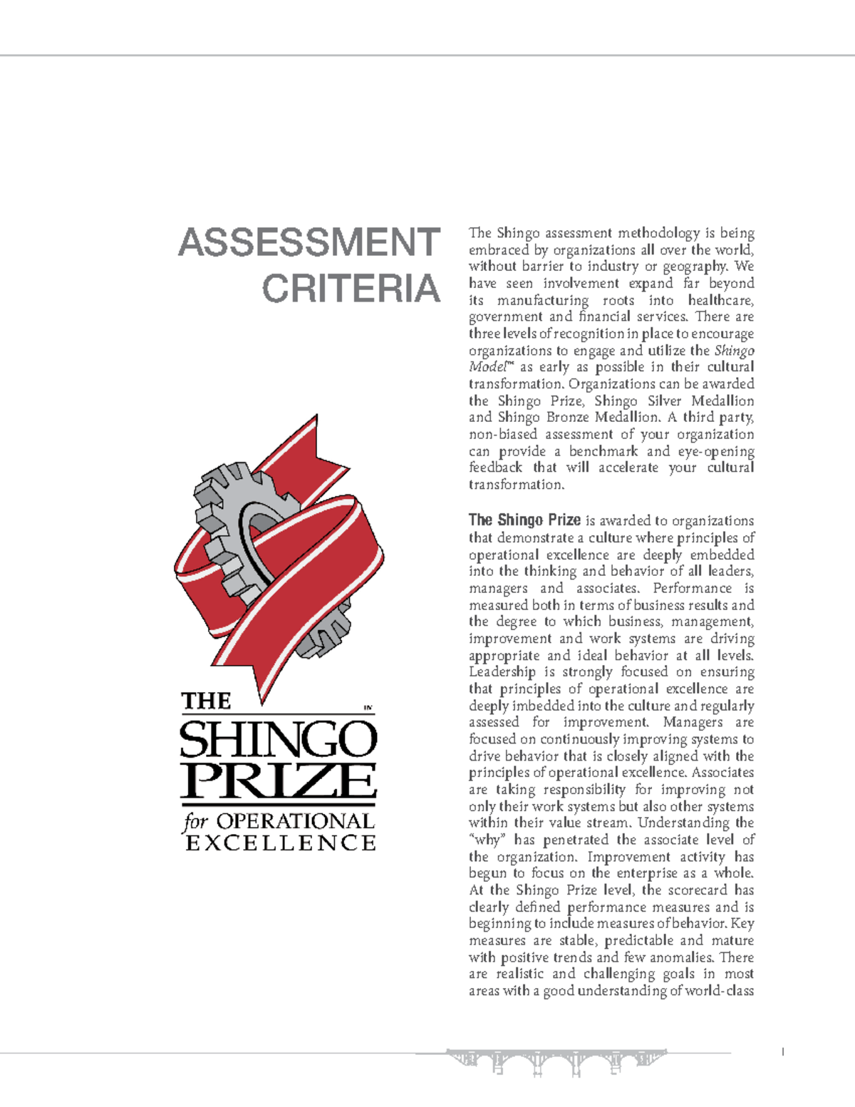 Shigeo Shingo Assessment - Application Guidelines - I The Shingo ...