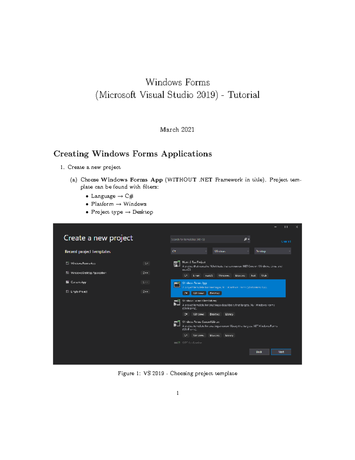 Windows Forms Tutorial - Windows Forms (Microsoft Visual Studio 2019) - Tutorial March 2021 ...