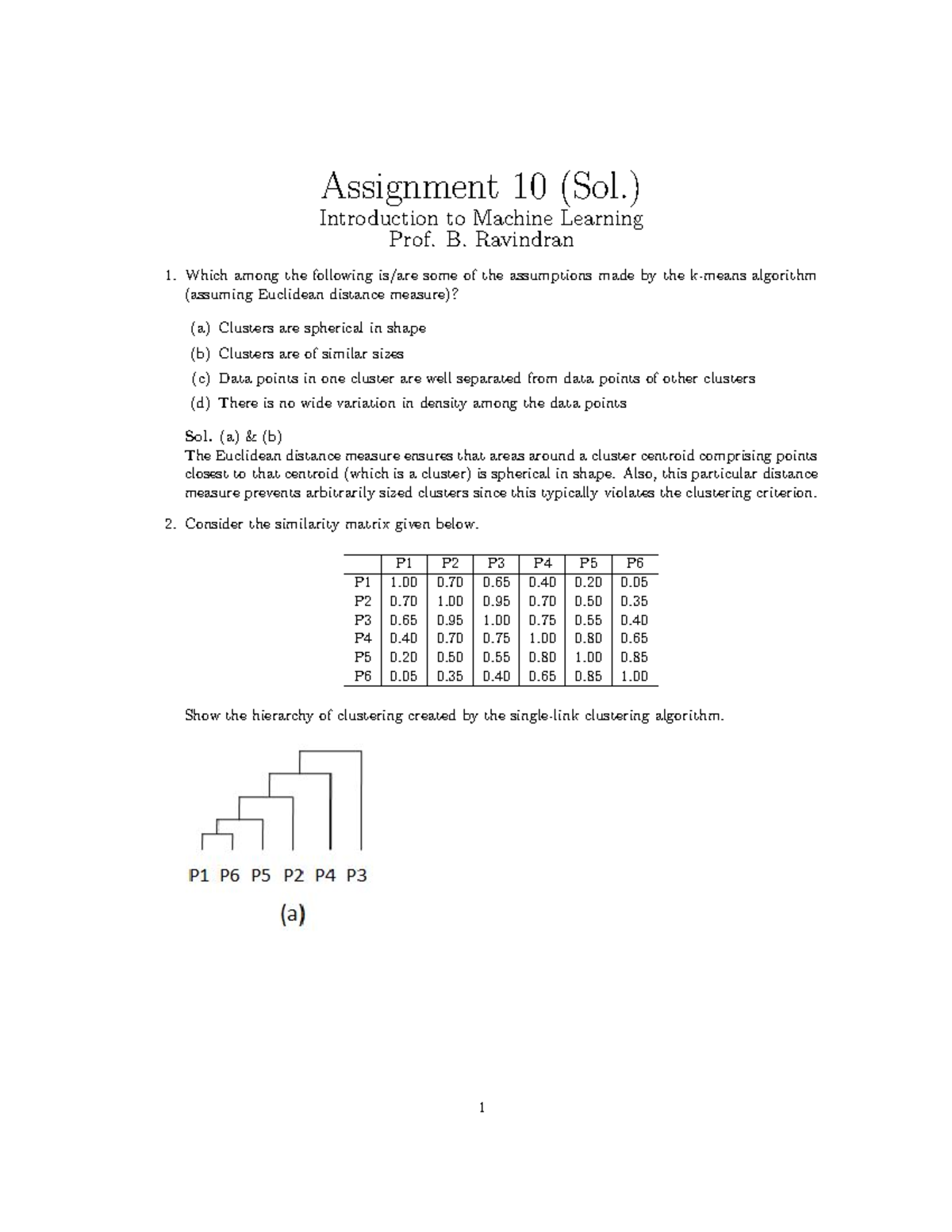 Solution 10 - Eeeee - Assignment 10 (Sol.) Introduction to Machine Learning Prof. B. Ravindran ...