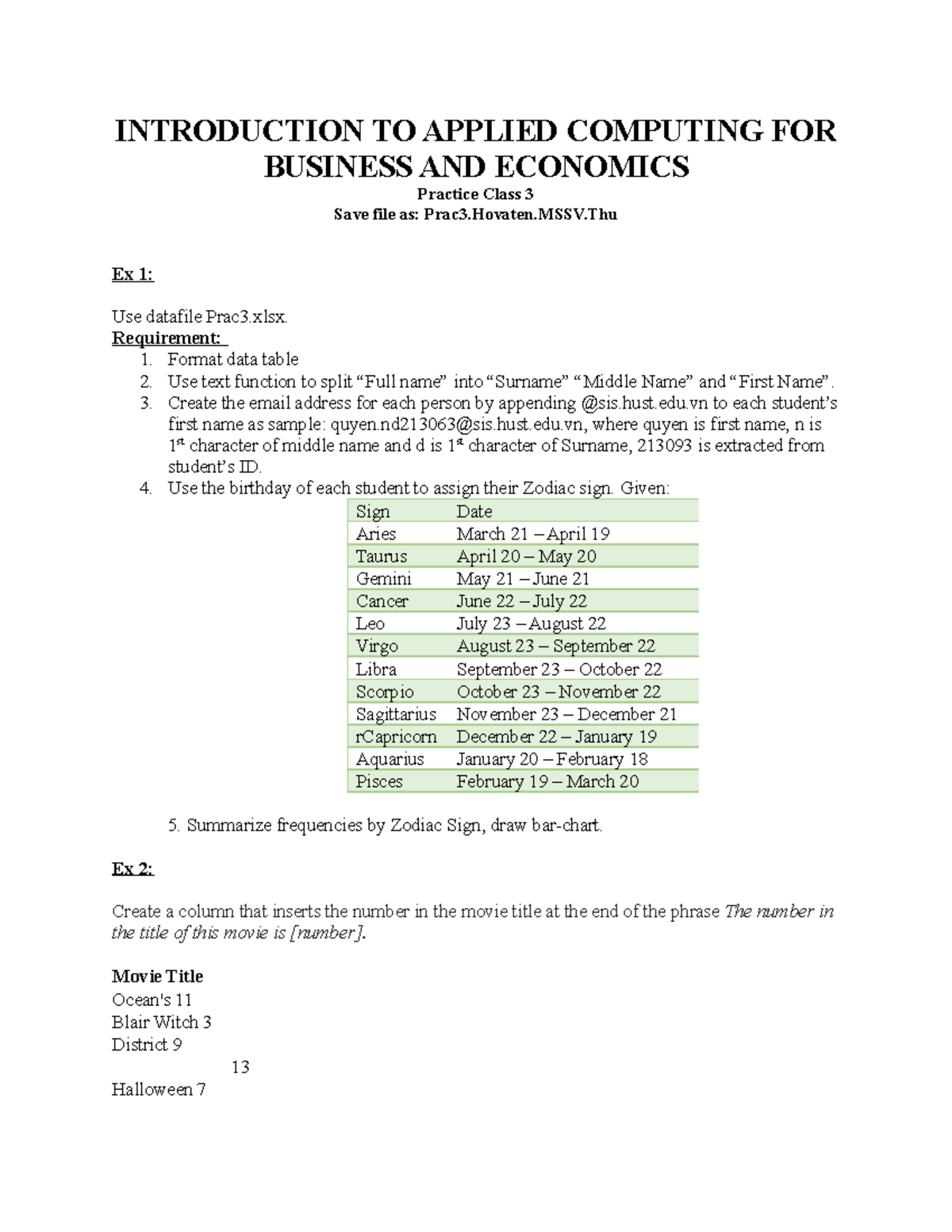 EM2301. Practical Class 3 - INTRODUCTION TO APPLIED COMPUTING FOR ...